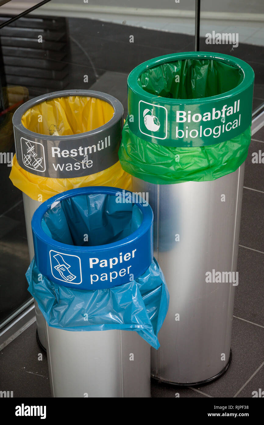Recycling bins station hi-res stock photography and images - Alamy