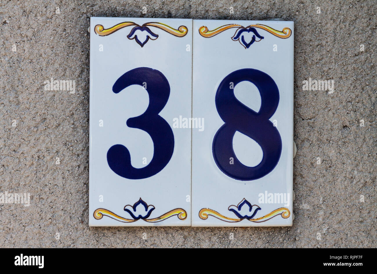 Number 38 sign hi-res stock photography and images - Alamy