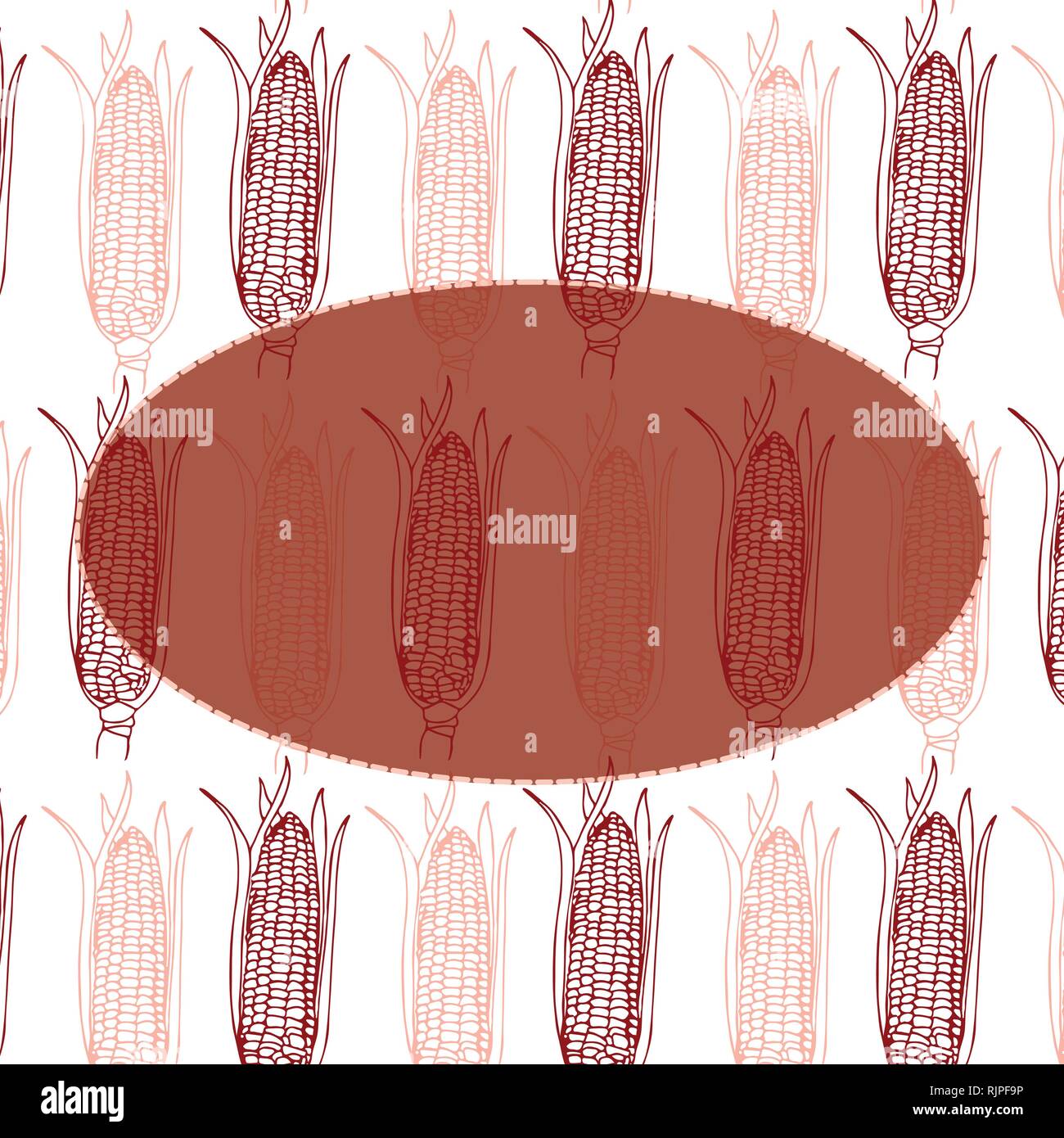 Hand drawn corn cobs pattern invitation/thank you/event vector card ...