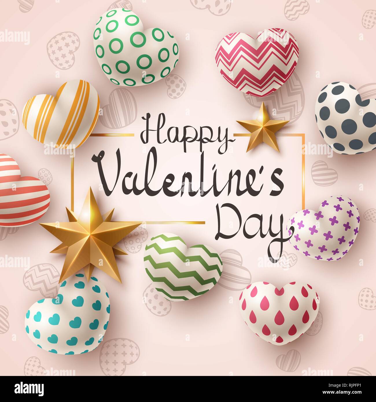Valentine day template. Heart and love Stock Vector Image & Art - Alamy