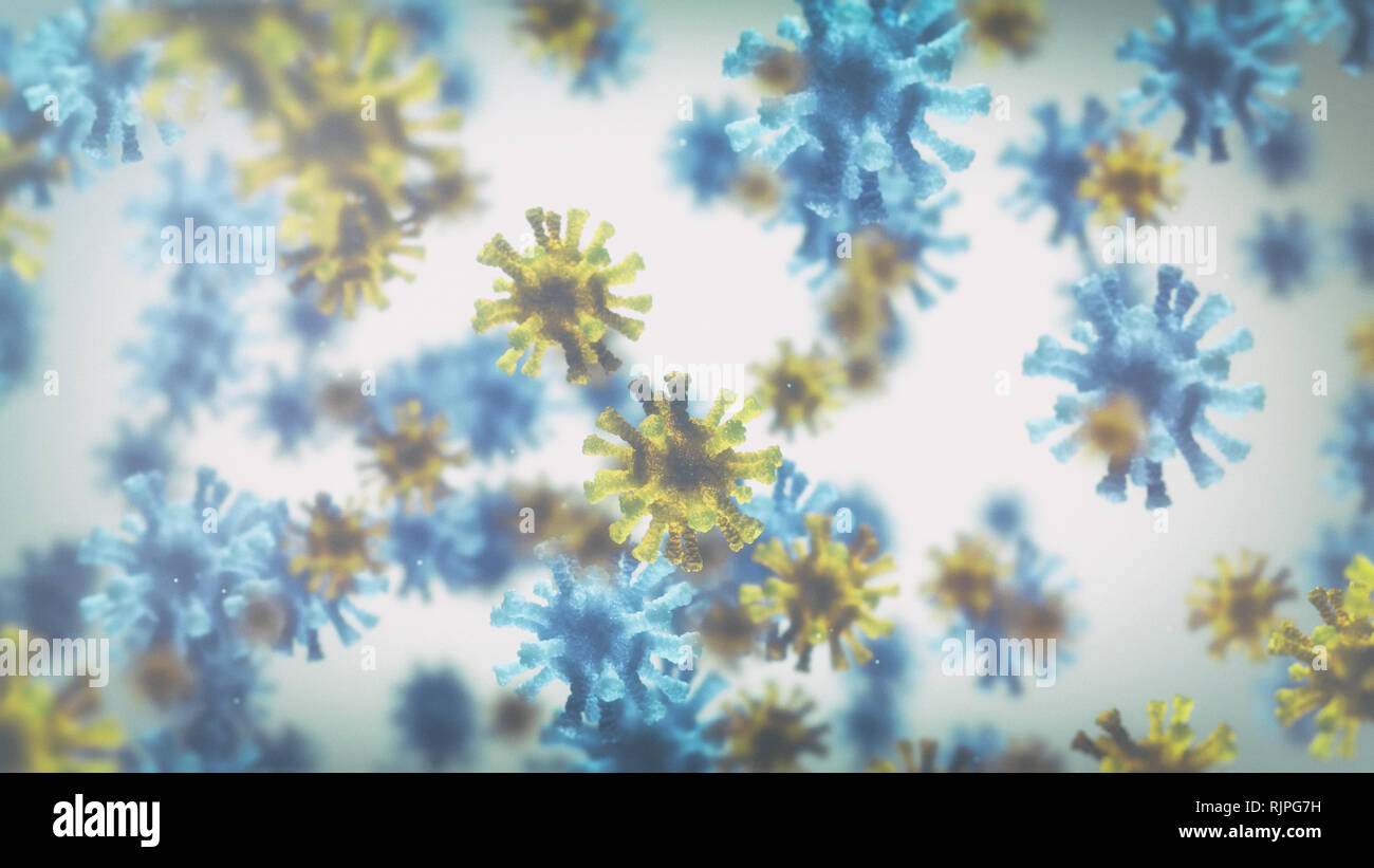 Virus Bacteria Multi colour Cells. Science Medicine Conceptual ...