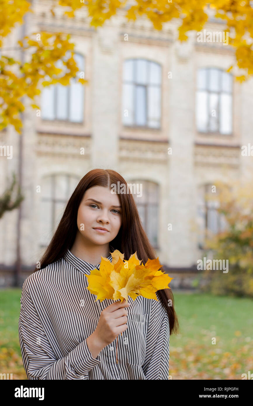 Warm atmospheric lifestyle photo of a beautiful girl Stock Photo - Alamy
