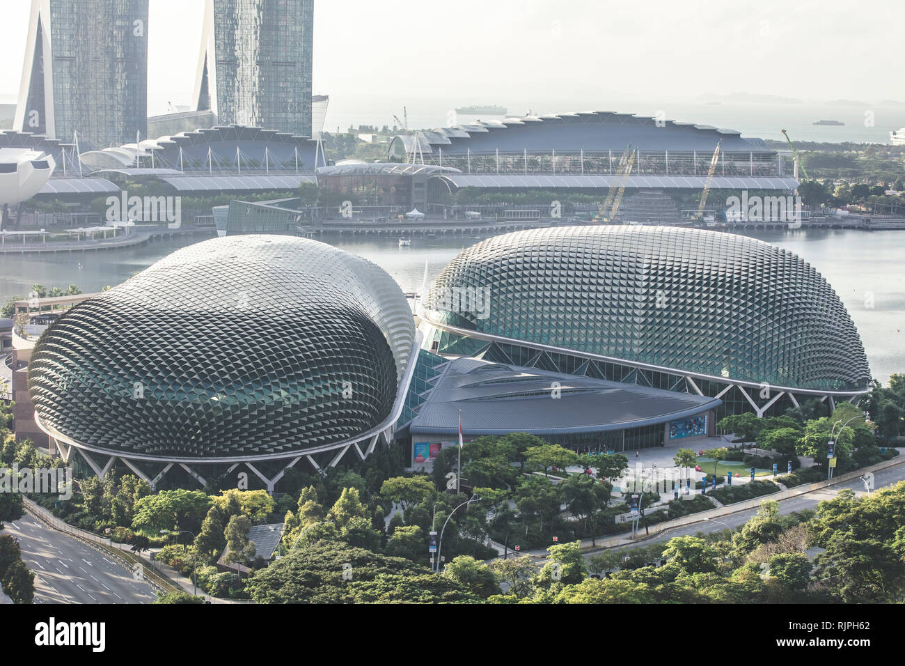 Singapore esplanade theatres on the bay architectural close up details ...