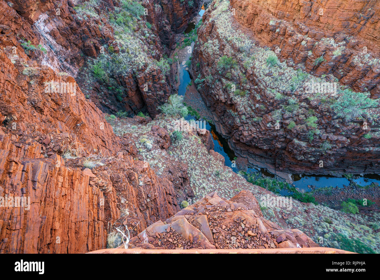 steep walls at knox lookout at knox gorge in karijini national park ...