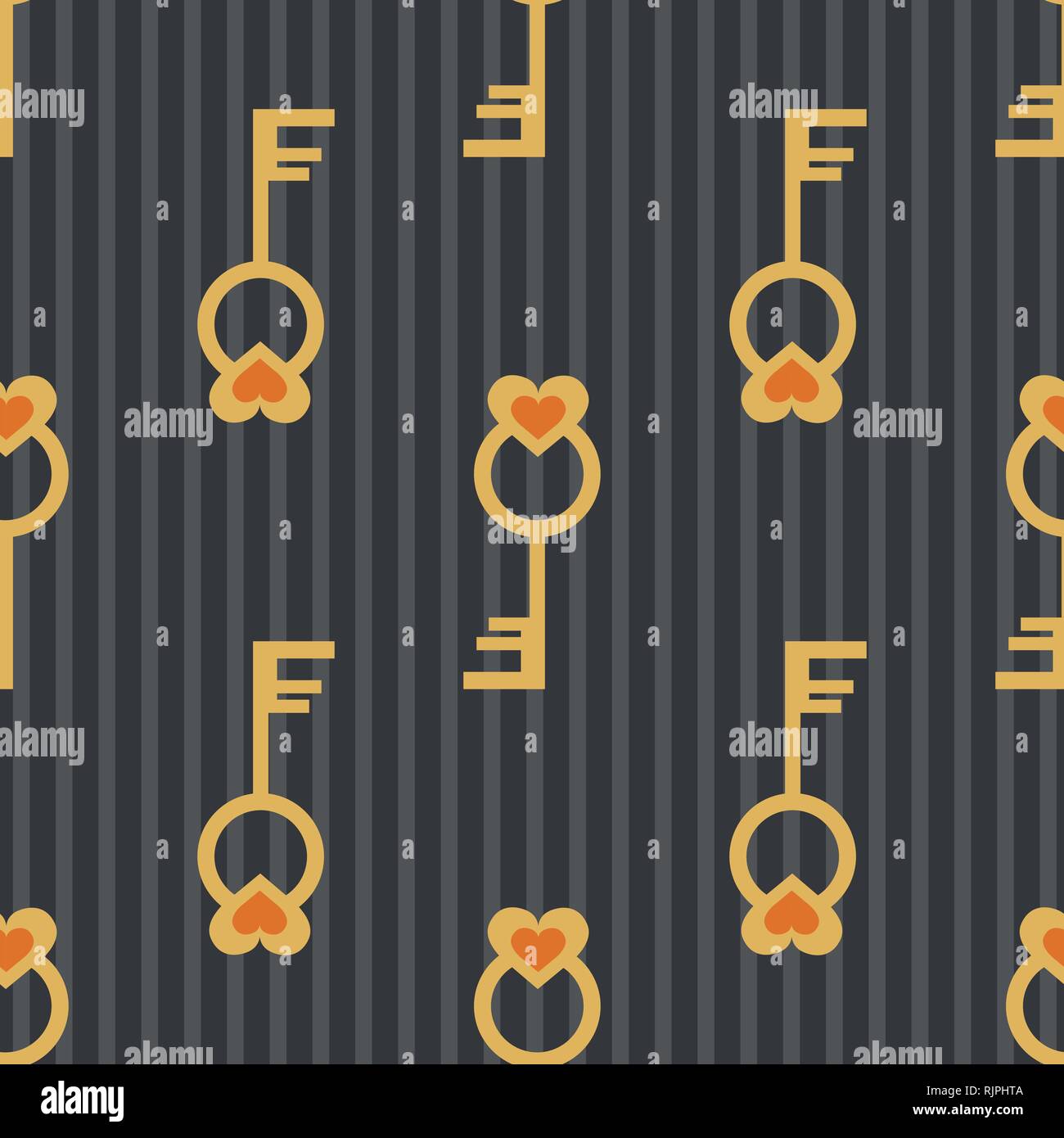 Heart key icon pattern seamless dark background. Editable filled heart ...