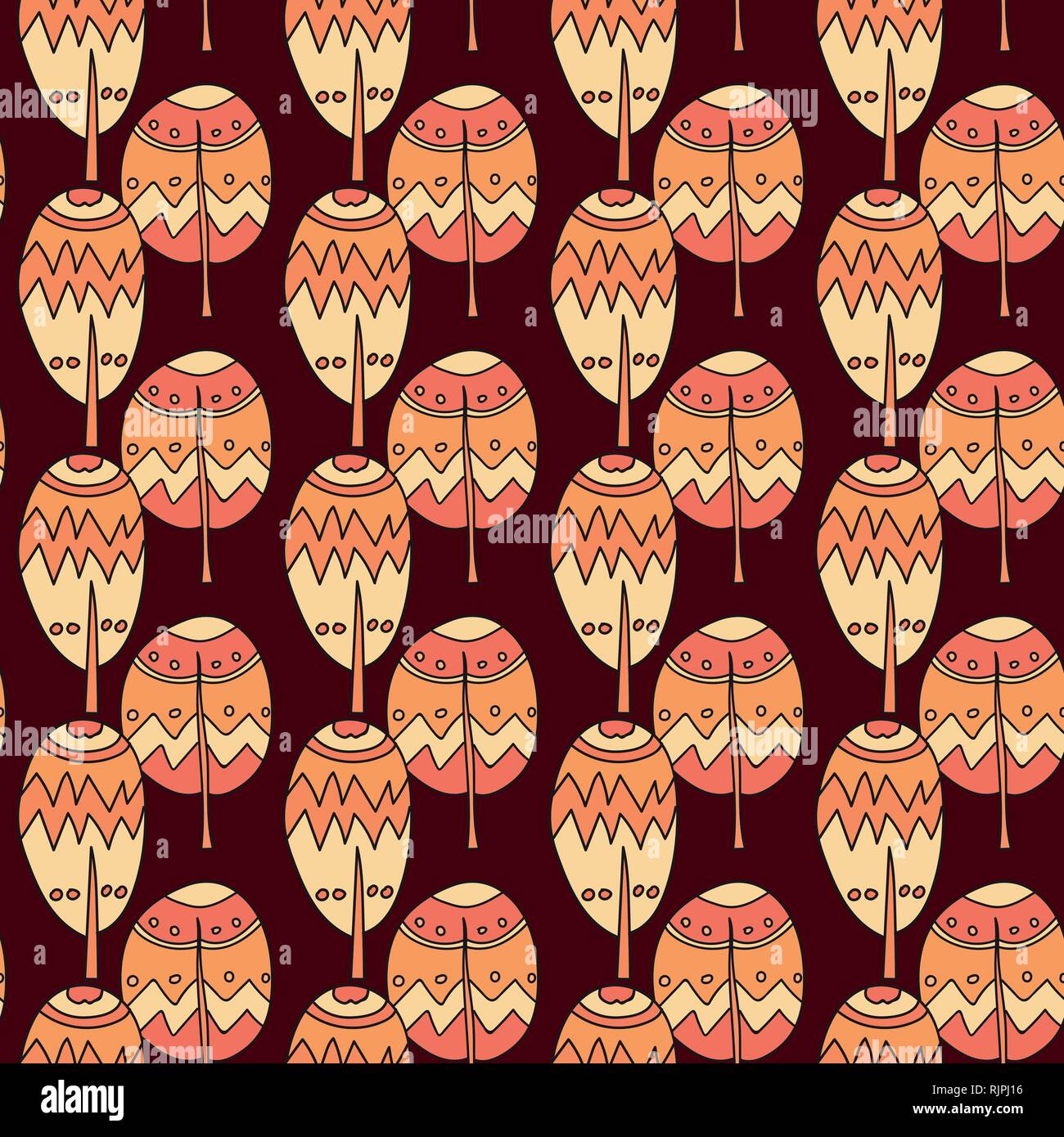 Handdrawn seamless doodle pattern of trees Stock Vector Image & Art - Alamy