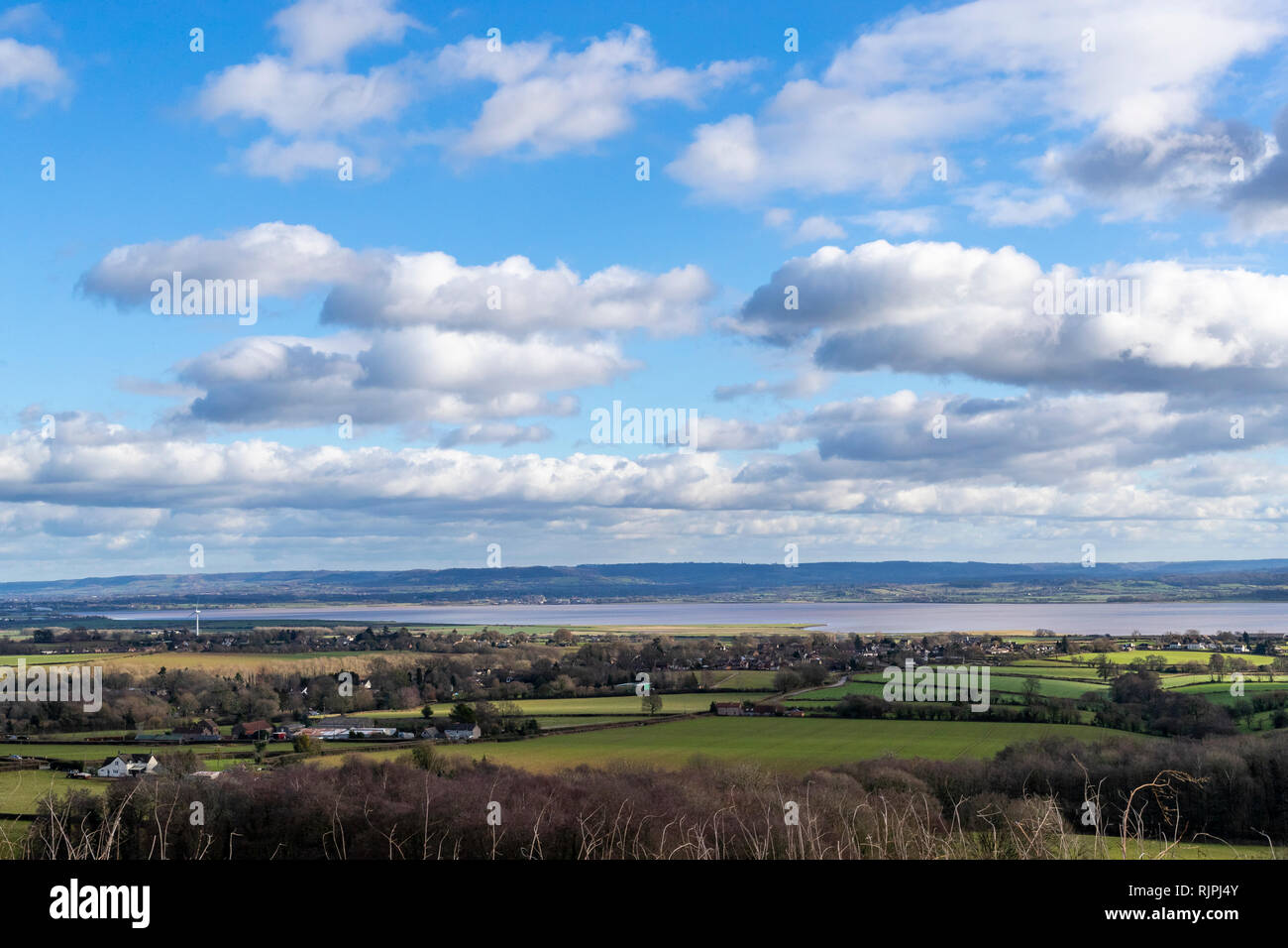 River Severn from Woolaston Woodsides in the Forest of Dean. The ...
