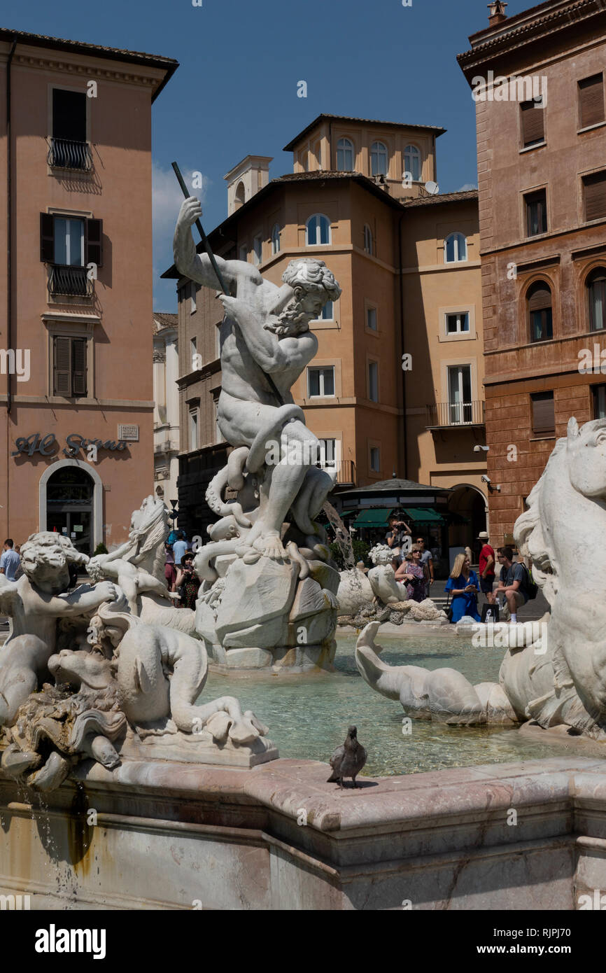 Fountain of Neptune, Fontana del Nettuno, one of the three fountains on ...