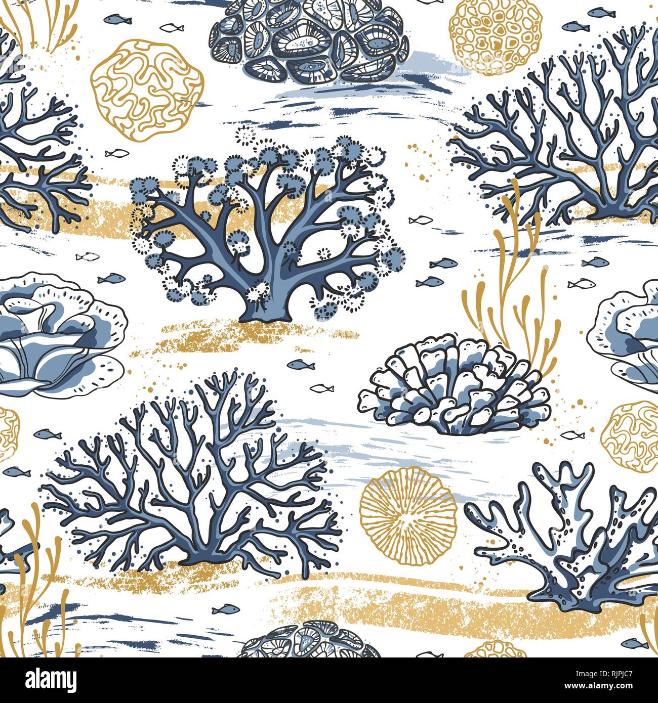 Seamless pattern vector with corals Stock Vector Image & Art - Alamy