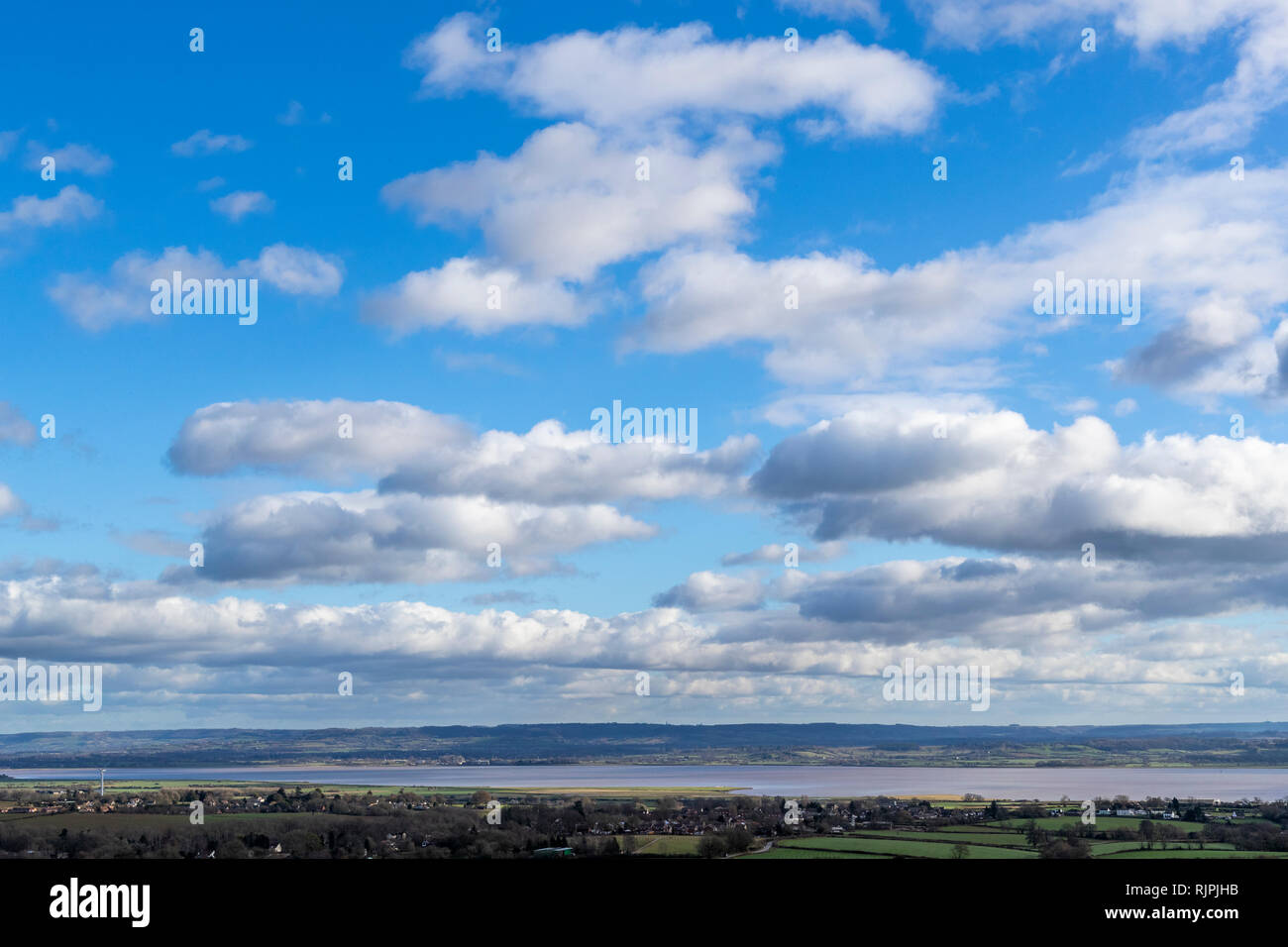River Severn from Woolaston Woodsides in the Forest of Dean. The ...