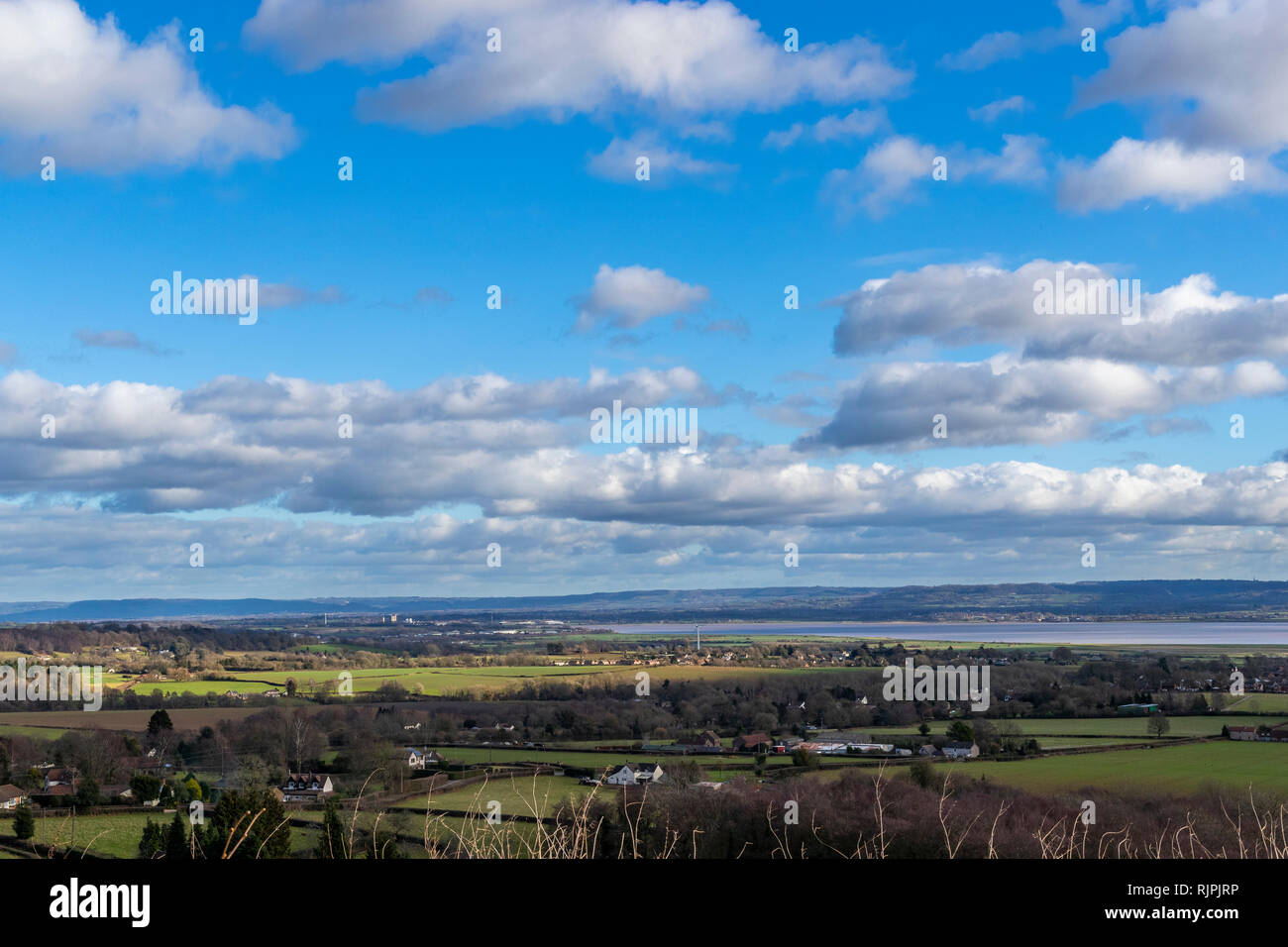 River Severn from Woolaston Woodsides in the Forest of Dean. The ...