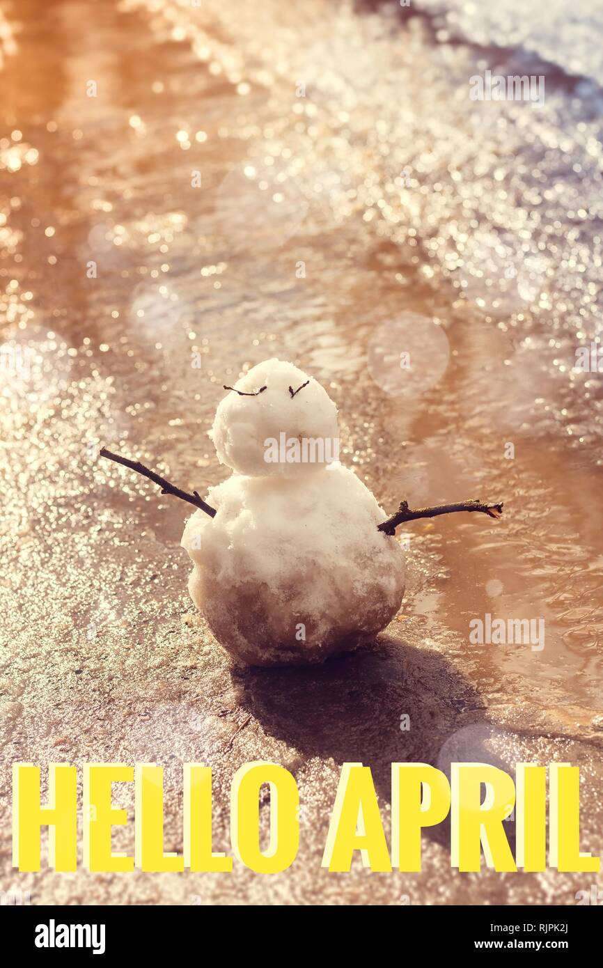 Banner Hello April. Welcome month of spring. Hello April. Welcome card ...