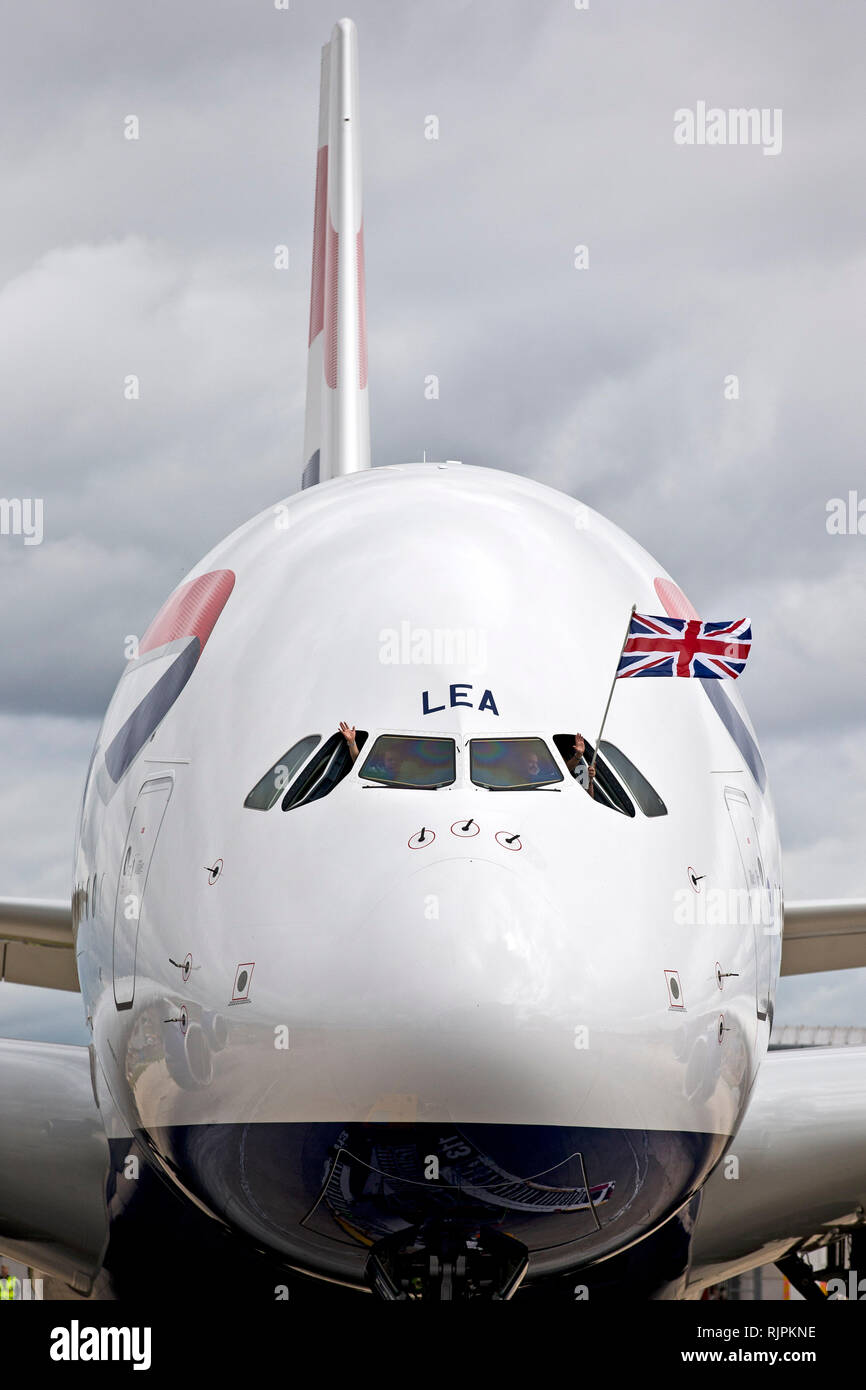BA Airbus A380 at London's Heathrow Airport. July 4, 2013 Stock Photo ...