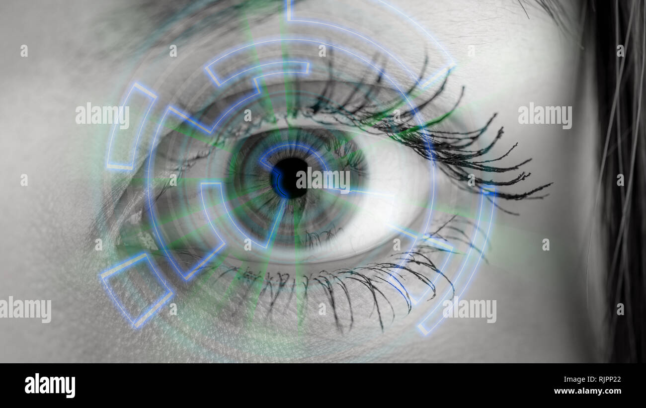 Eye viewing digital information. Conceptual image Stock Photo - Alamy