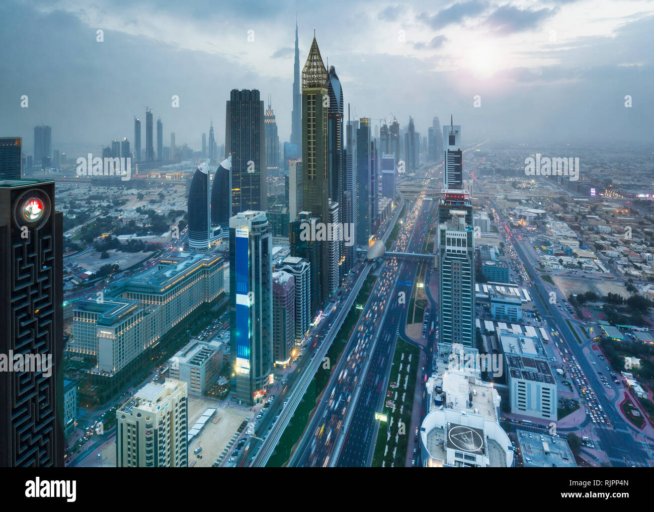 Skyscrapers along Sheikh Zayed Road, Dubai, UAE Stock Photo - Alamy