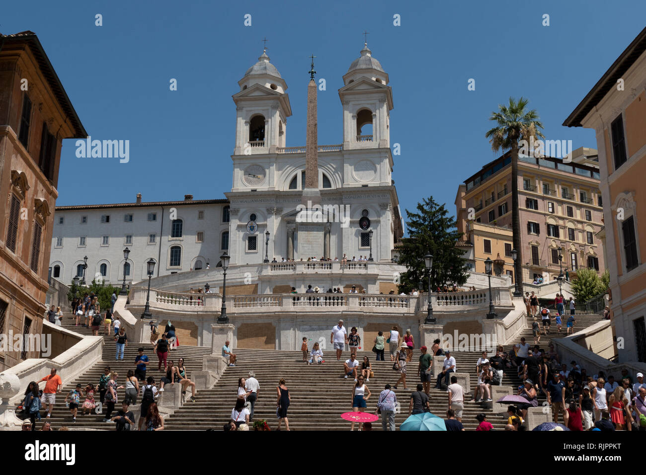the spanish steps and the church of the Santissima Trinita dei Monti ...