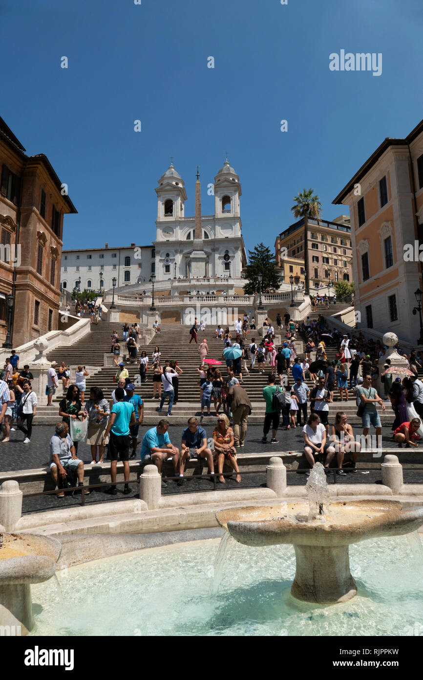 the spanish steps and the church of the Santissima Trinita dei Monti ...