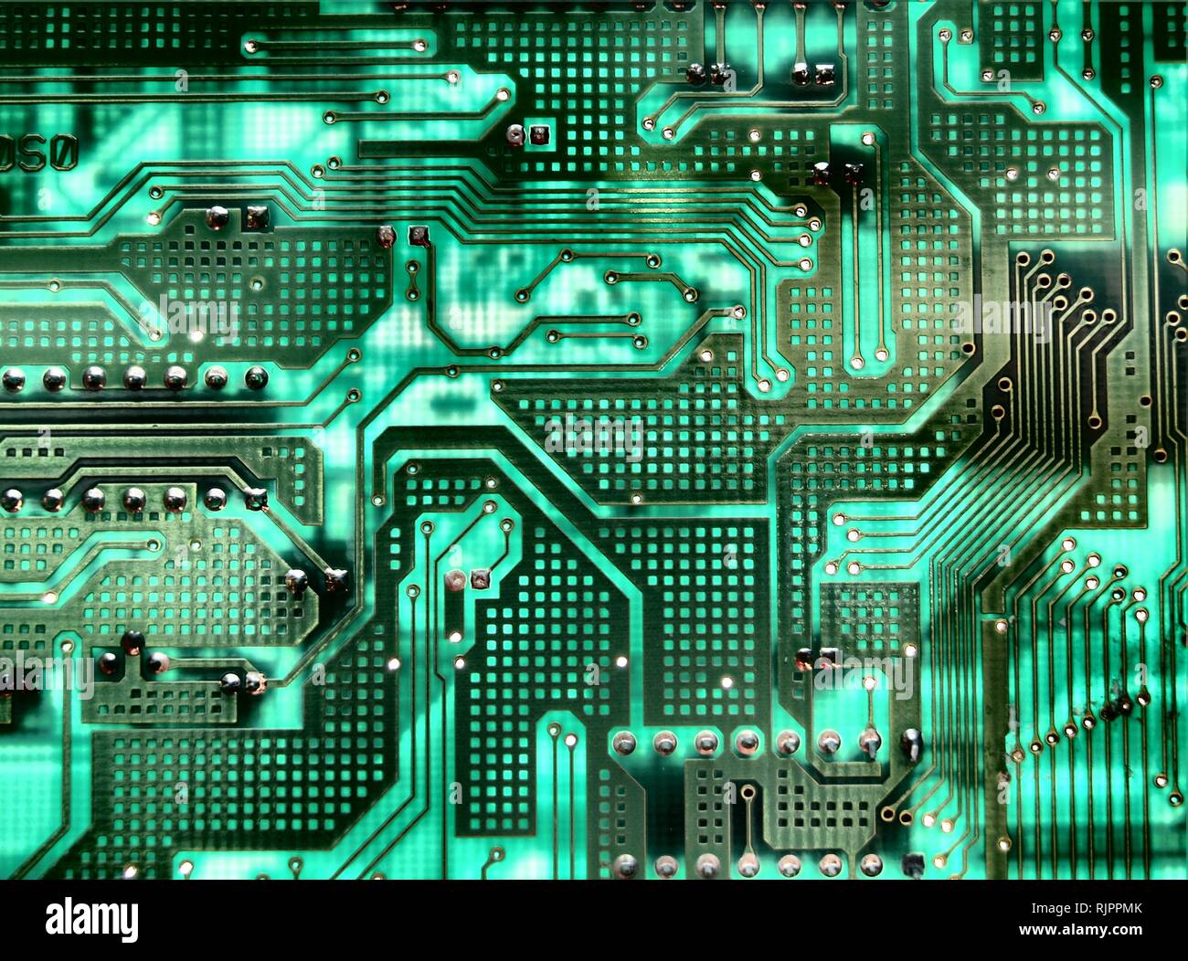 Computer board in Backlight Stock Photo - Alamy