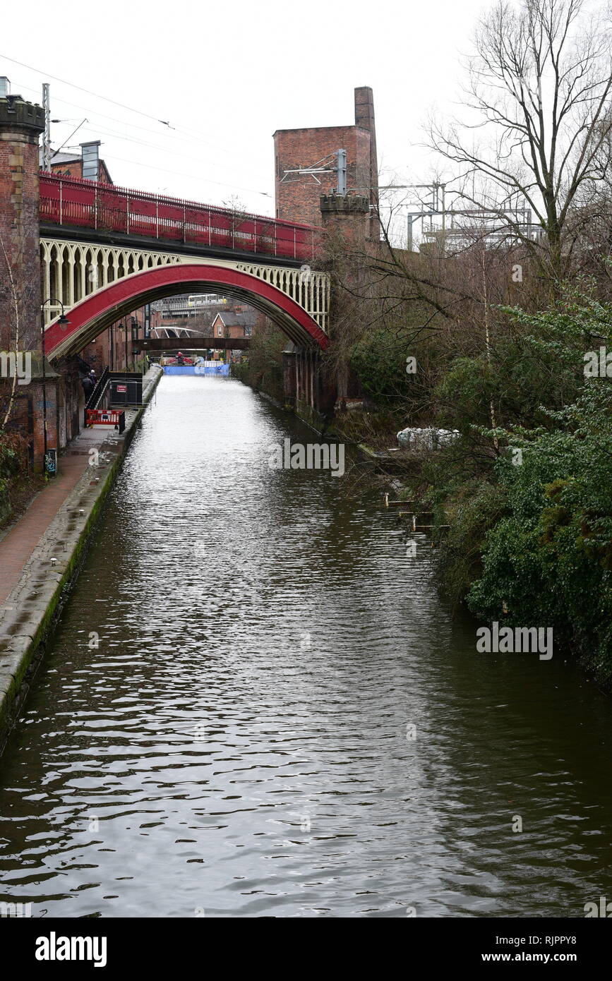 Victorian bridges in castlefield manchester hi-res stock photography ...
