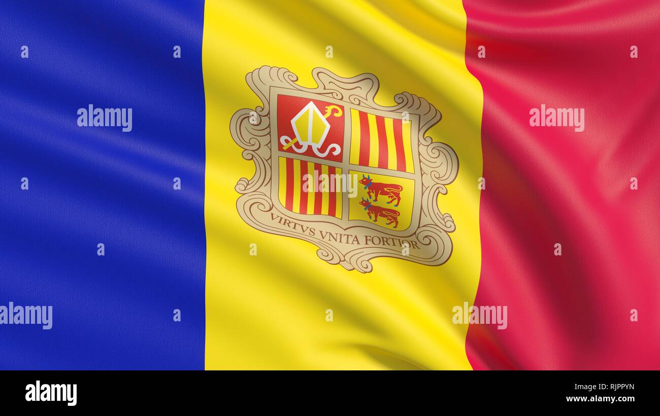 Background with flag of Andorra Stock Photo - Alamy