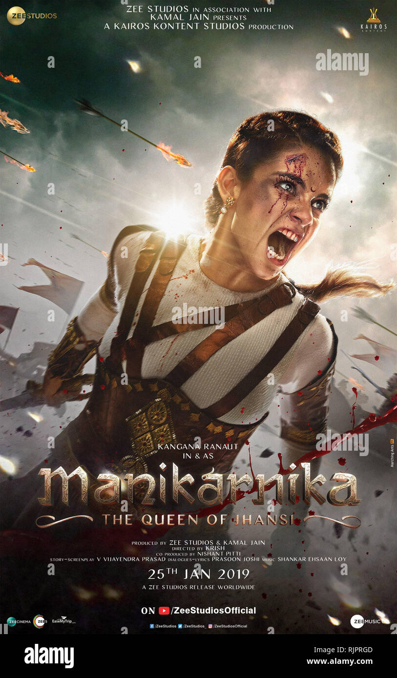 MANIKARNIKA: THE QUEEN OF JHANSI, Indian Poster, Kangana Ranaut, 2019 ...
