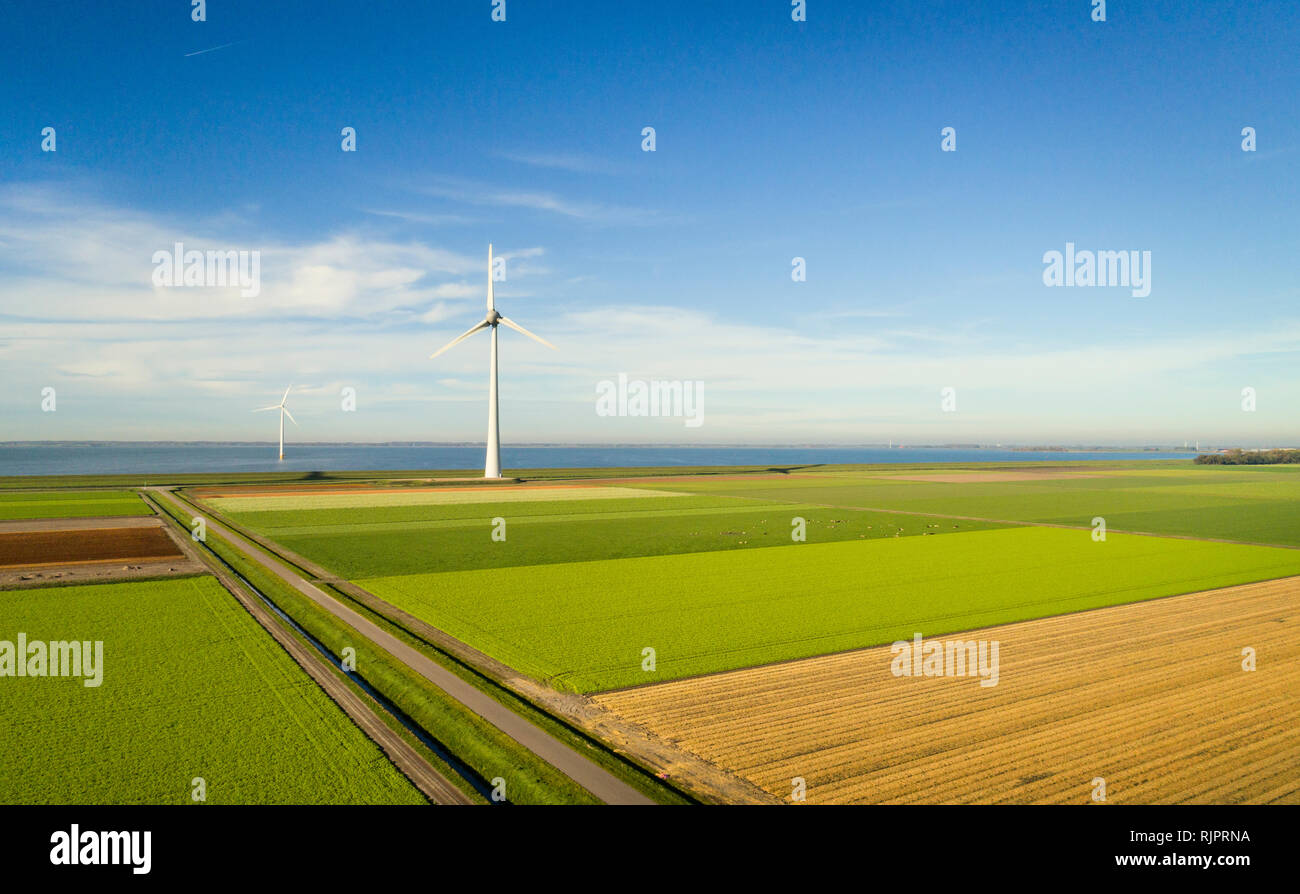Netherlands wind turbines polder hi-res stock photography and images ...
