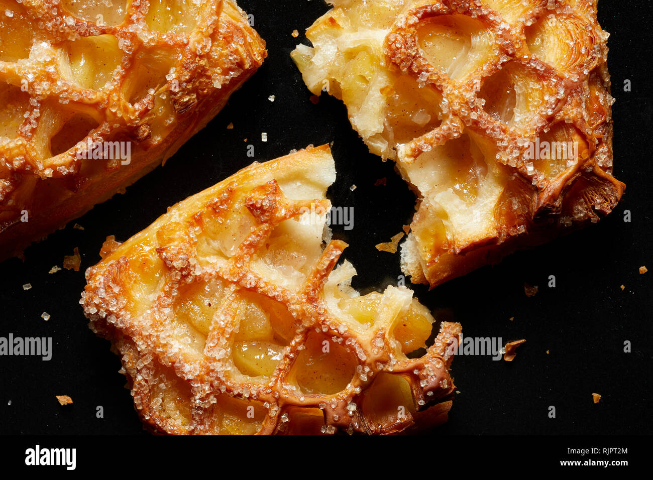 Apple breakfast pastries, overhead view Stock Photo - Alamy