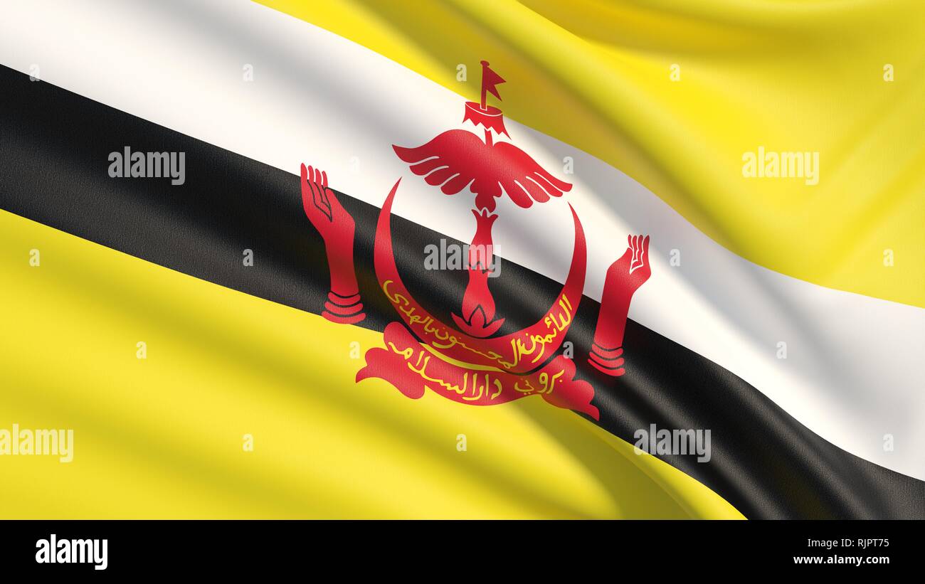Background with flag of Brunei Stock Photo - Alamy