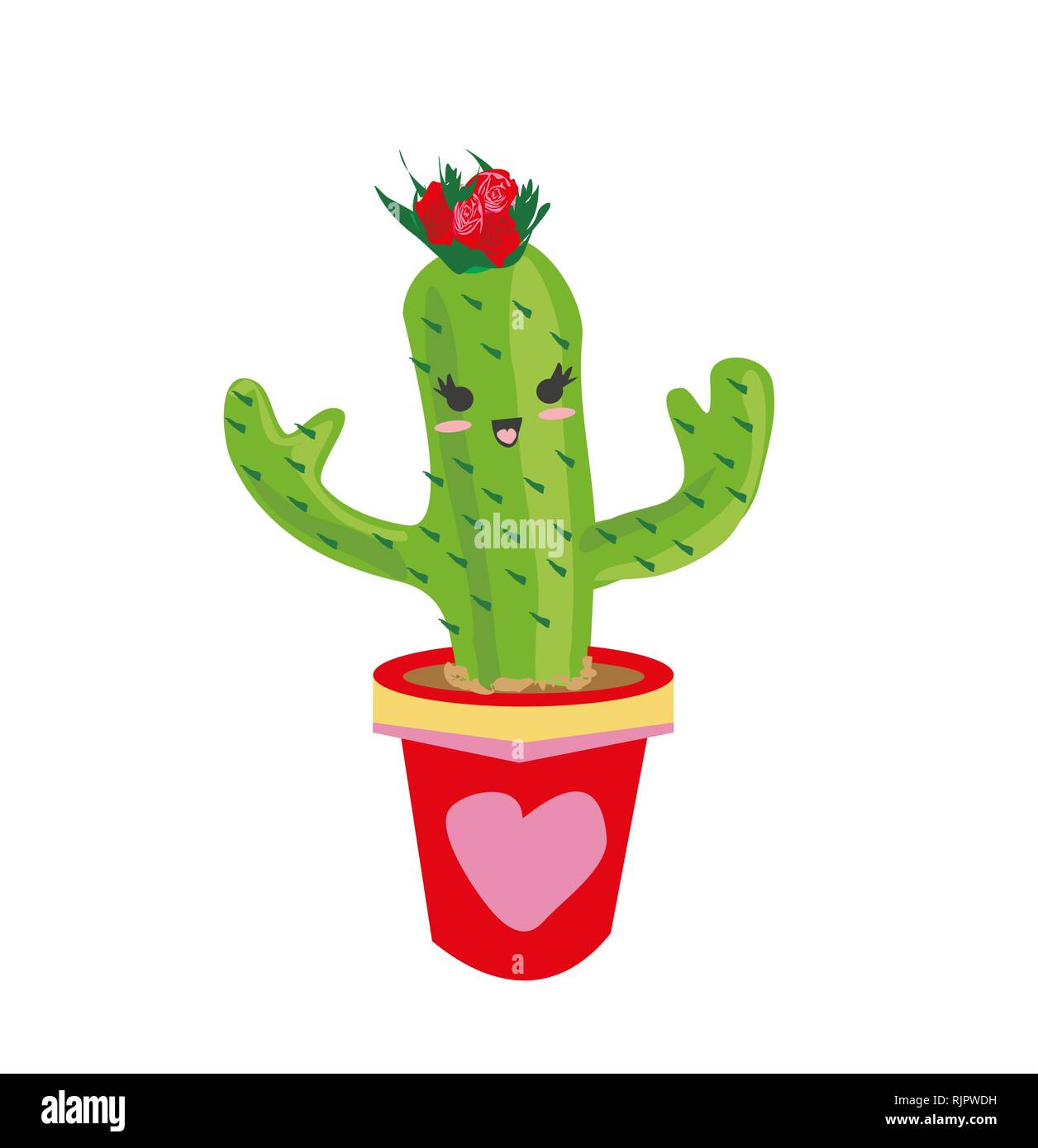 Cute cartoon cactus. Childish print for nursery Stock Vector Image ...