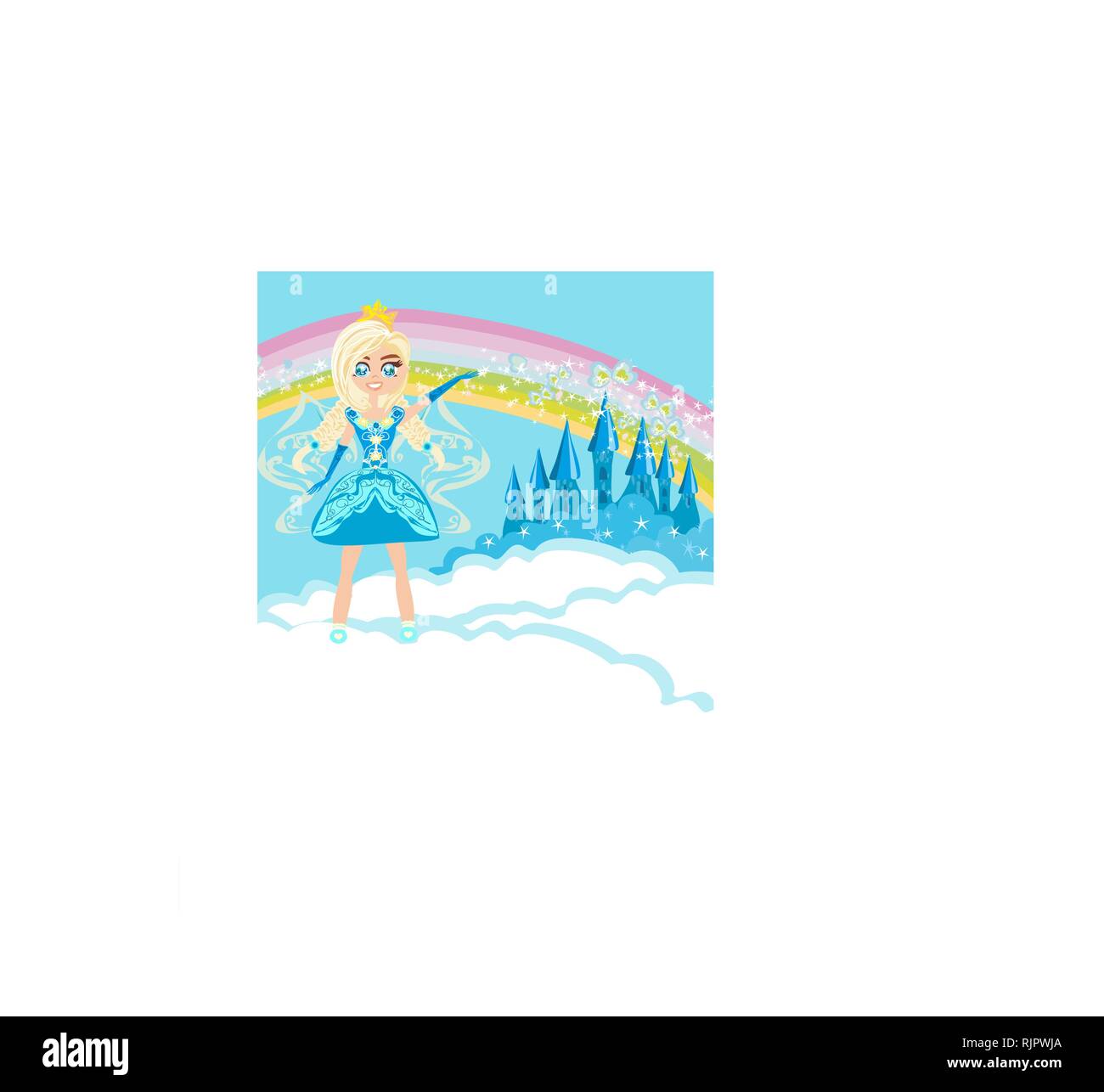 Fairy flying above castle Stock Vector Image & Art - Alamy