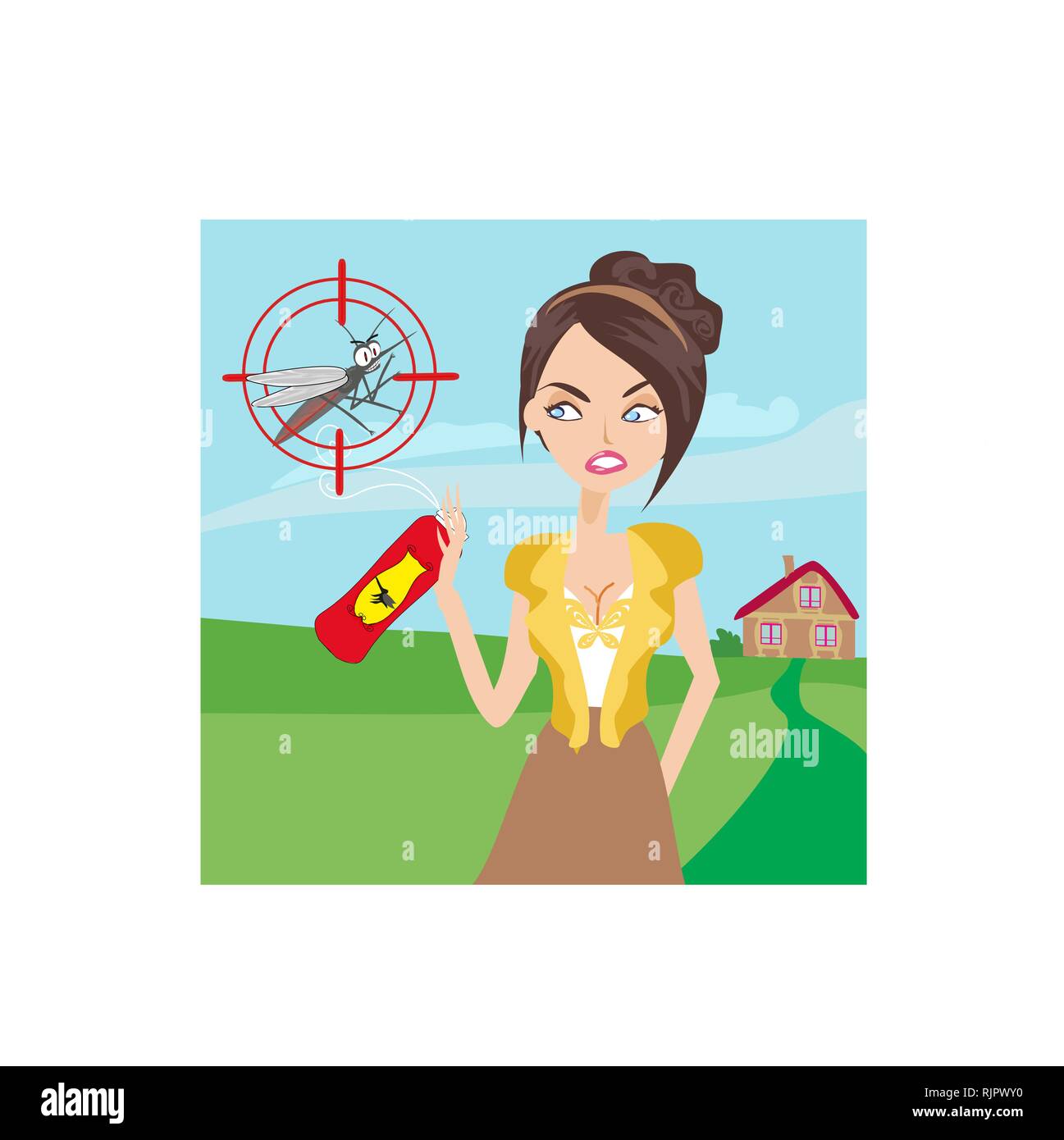 Hunt for mosquitoes in the garden Stock Vector Image & Art - Alamy