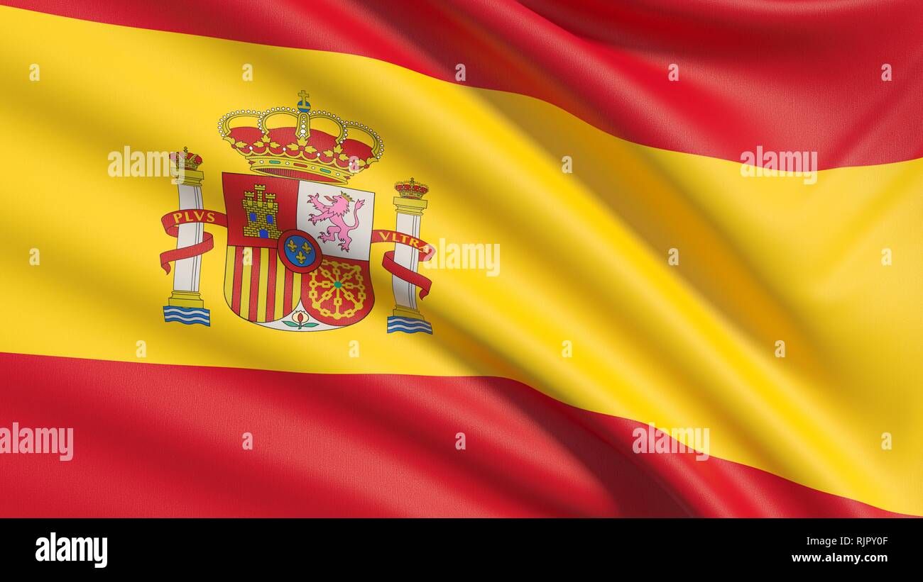 Flag of Spain. Waved highly detailed fabric texture Stock Photo - Alamy