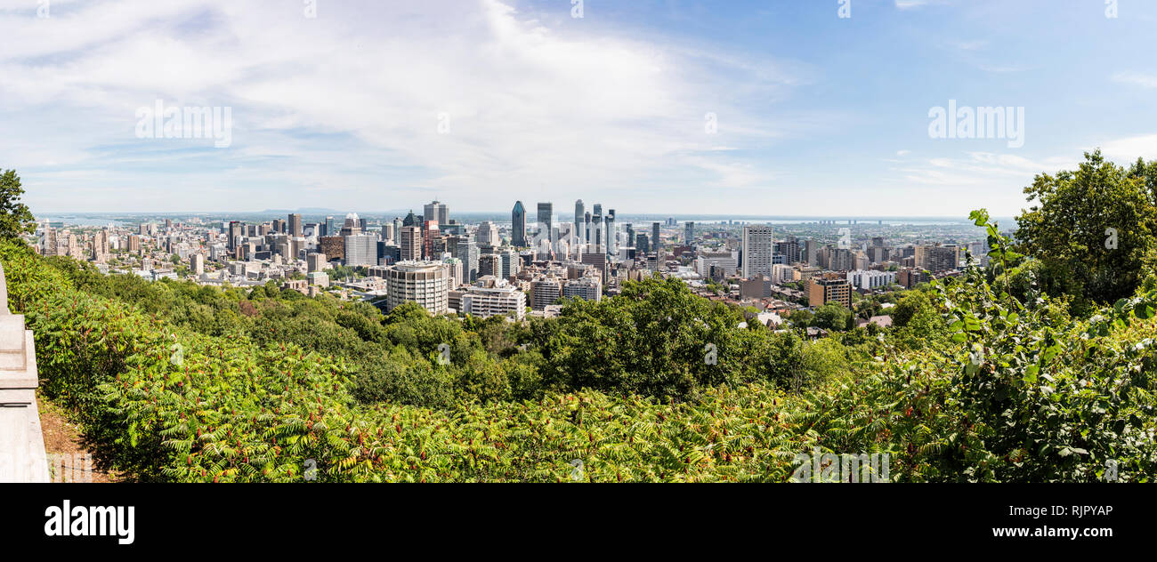 Mount Royal lookout view to city, Montreal, Canada Stock Photo - Alamy