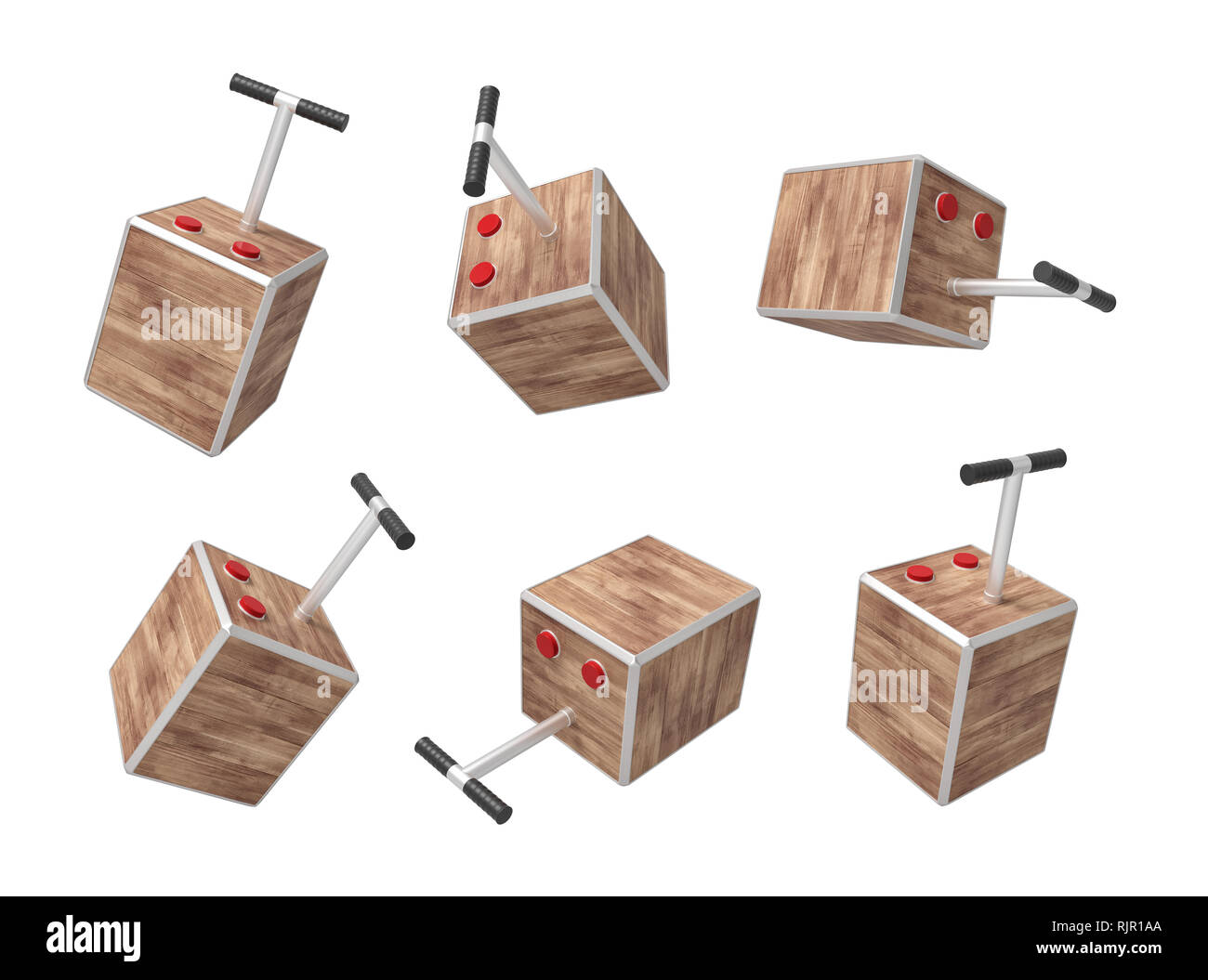 3d rendering set of tnt detonator boxes isolated on white background ...