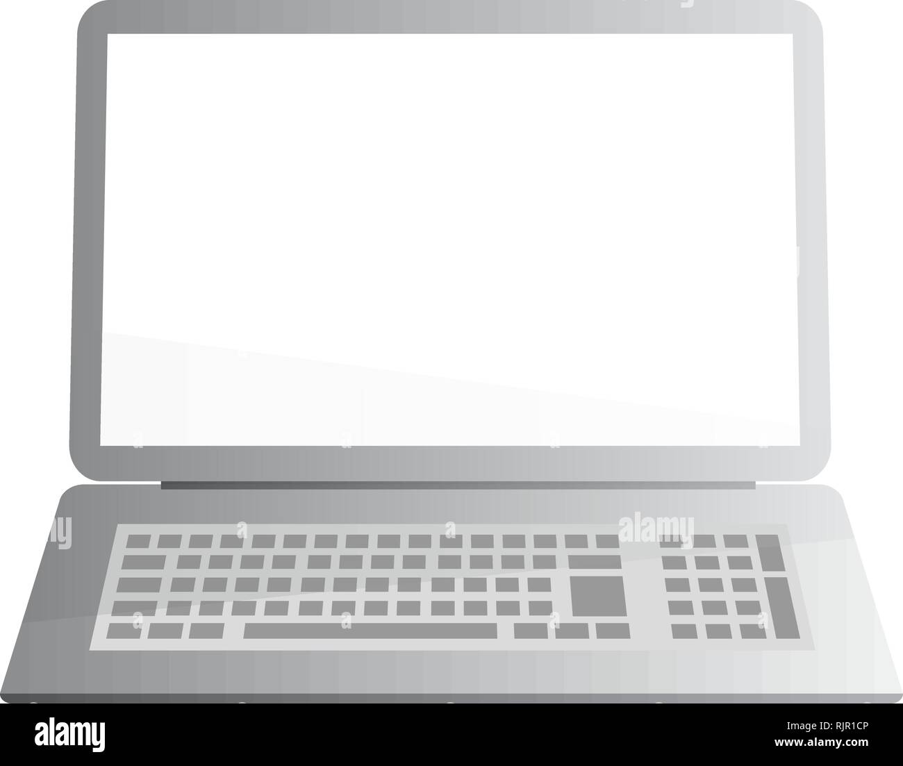 Simple Vector Illustration of Laptop, Notebook. Gray Gradient Stock ...