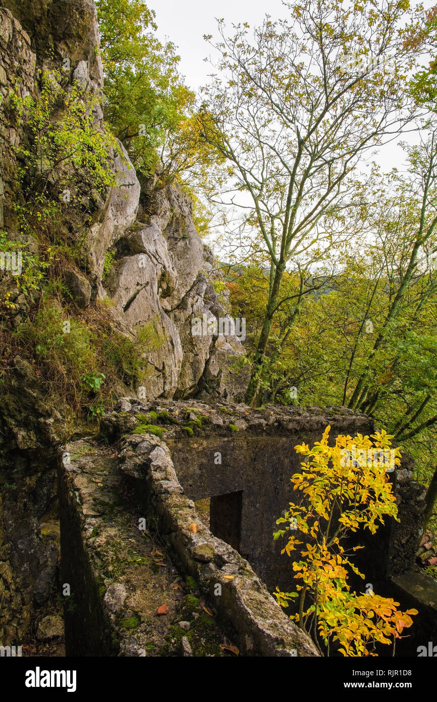 Autumn colours on display in the Carso karst limestone area of Friuli ...