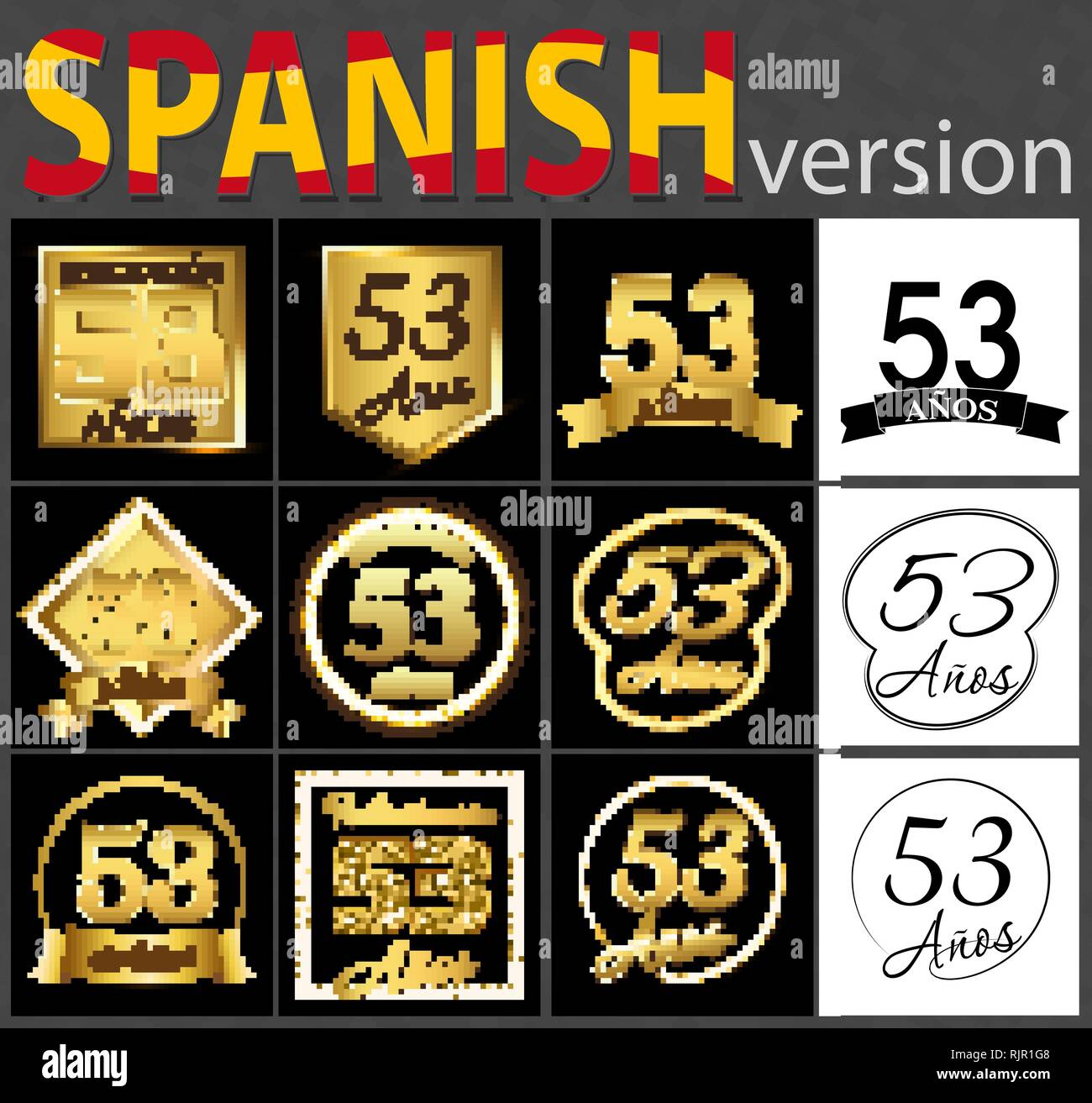 Set of number fifty-three years (53 years) celebration design ... Set of number fifty-three years (53 years) celebration design ...