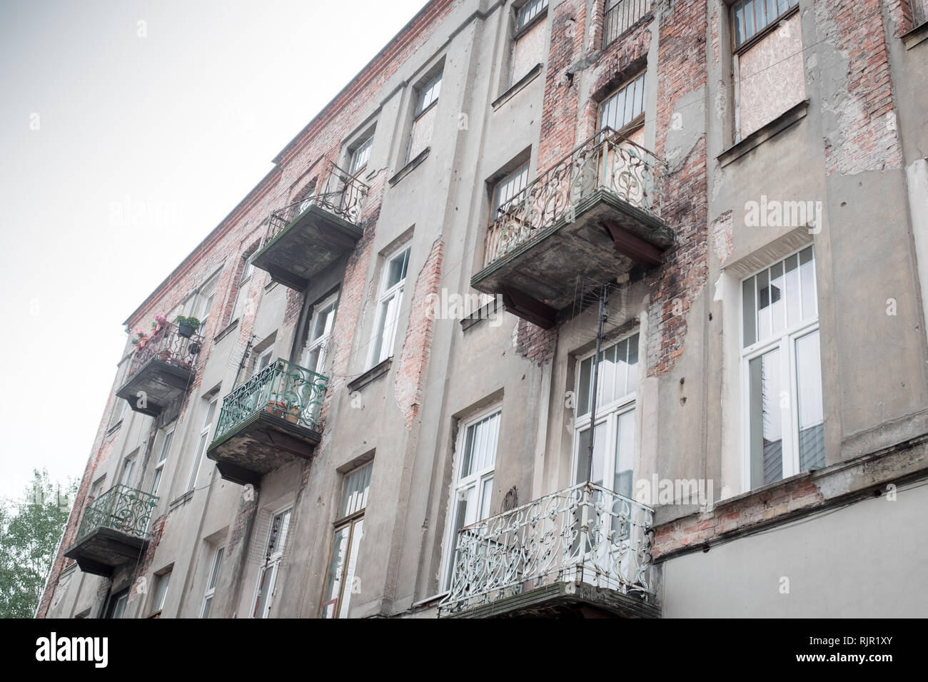 Apartment block from the outside looking up Stock Photo - Alamy