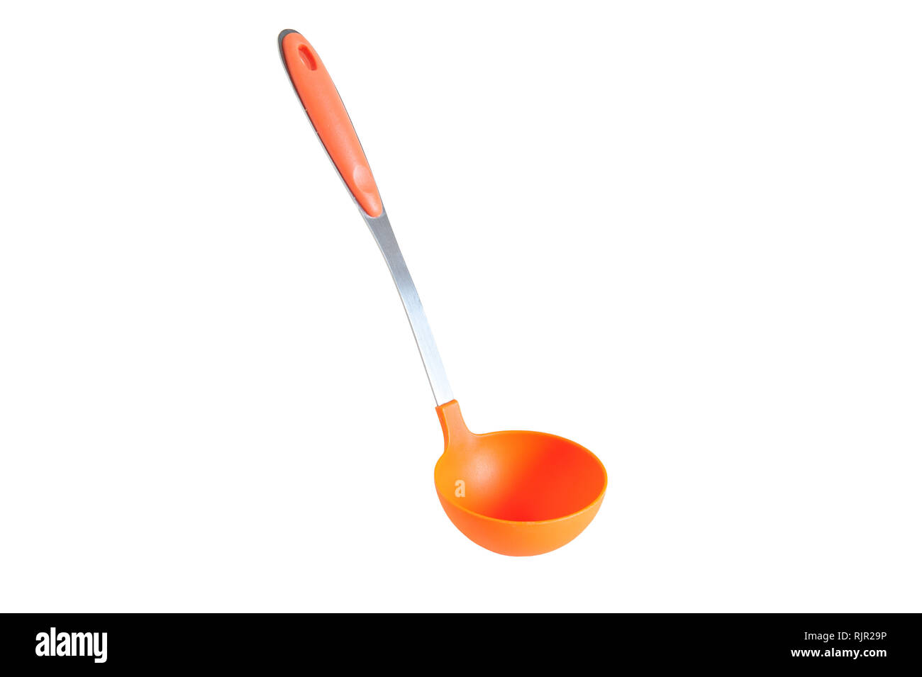 Orange ladle on white background, bright cutlery Stock Photo - Alamy