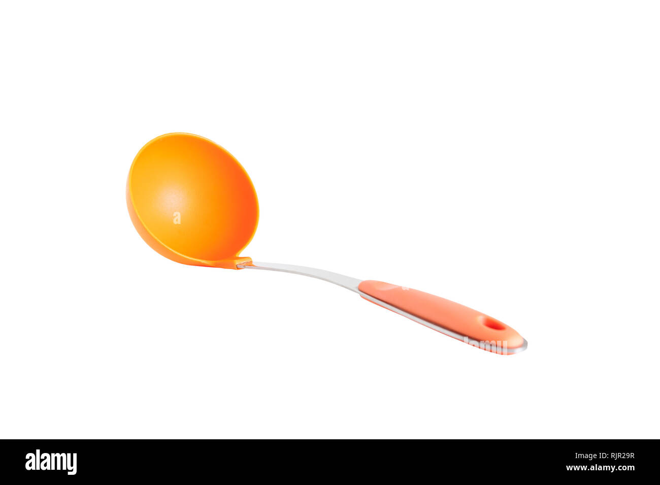 Orange ladle on white background, bright cutlery Stock Photo - Alamy