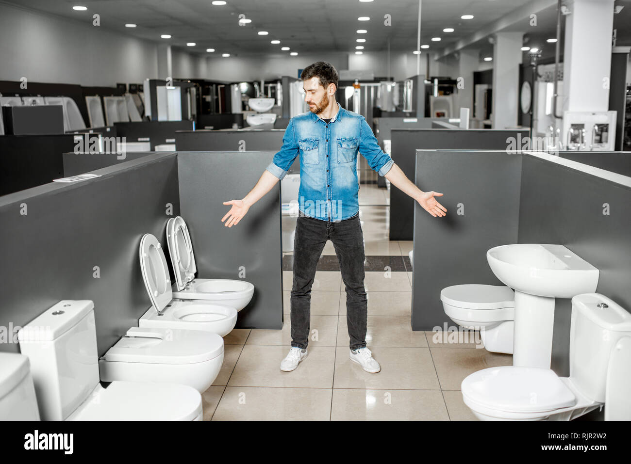 Man standing toilet hi-res stock photography and images - Alamy