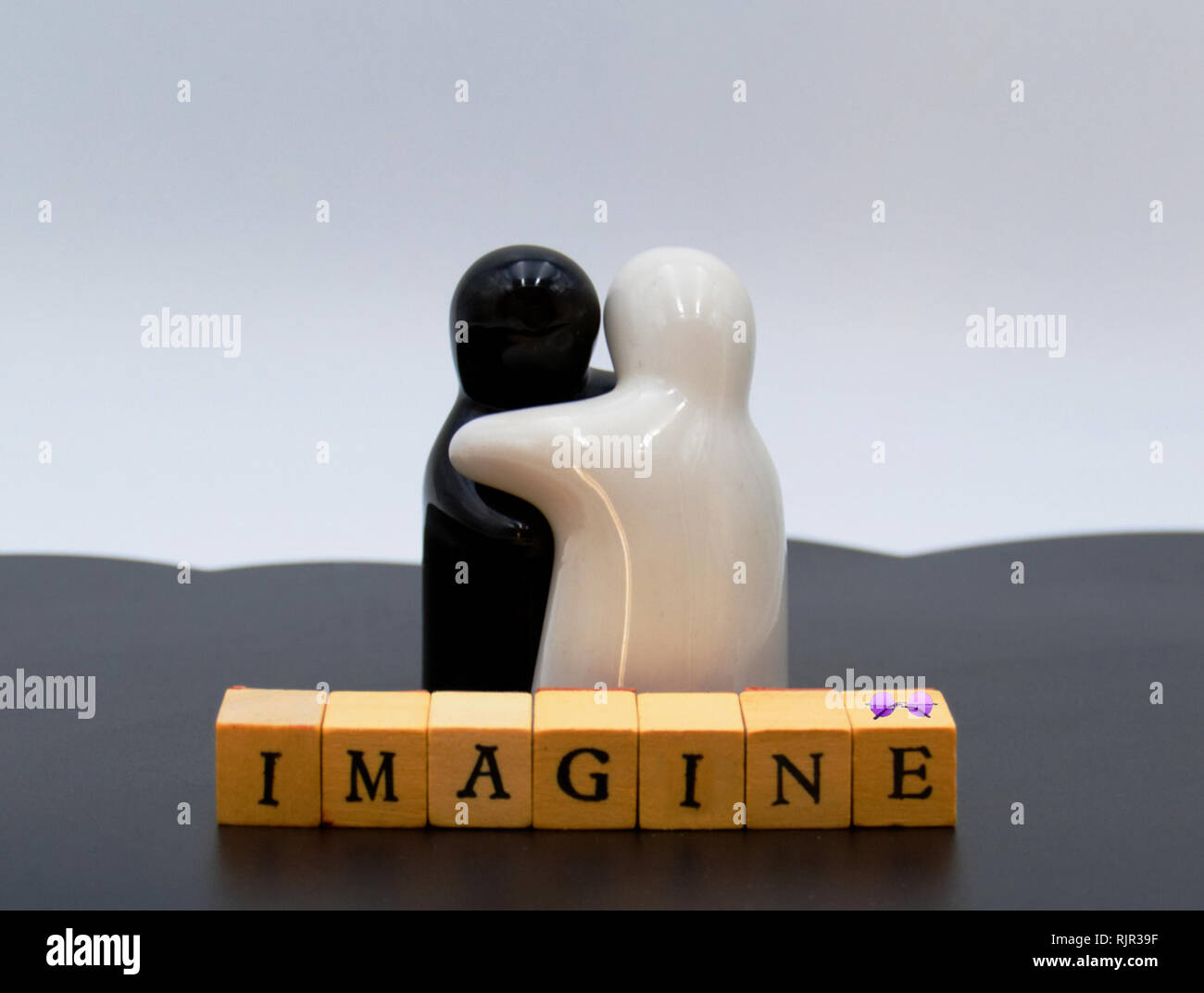 Concept of peace between people on white background Stock Photo - Alamy