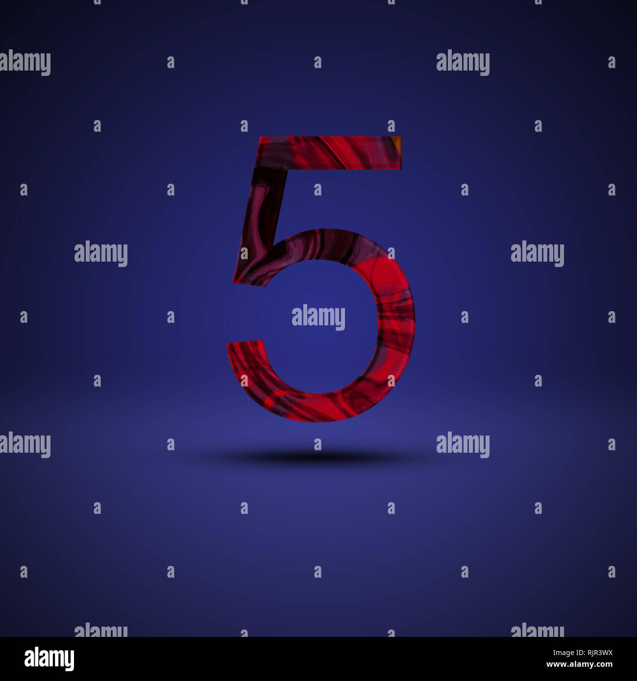 Number 5 illustration - painted cyberpunk acrylic, design elements ...