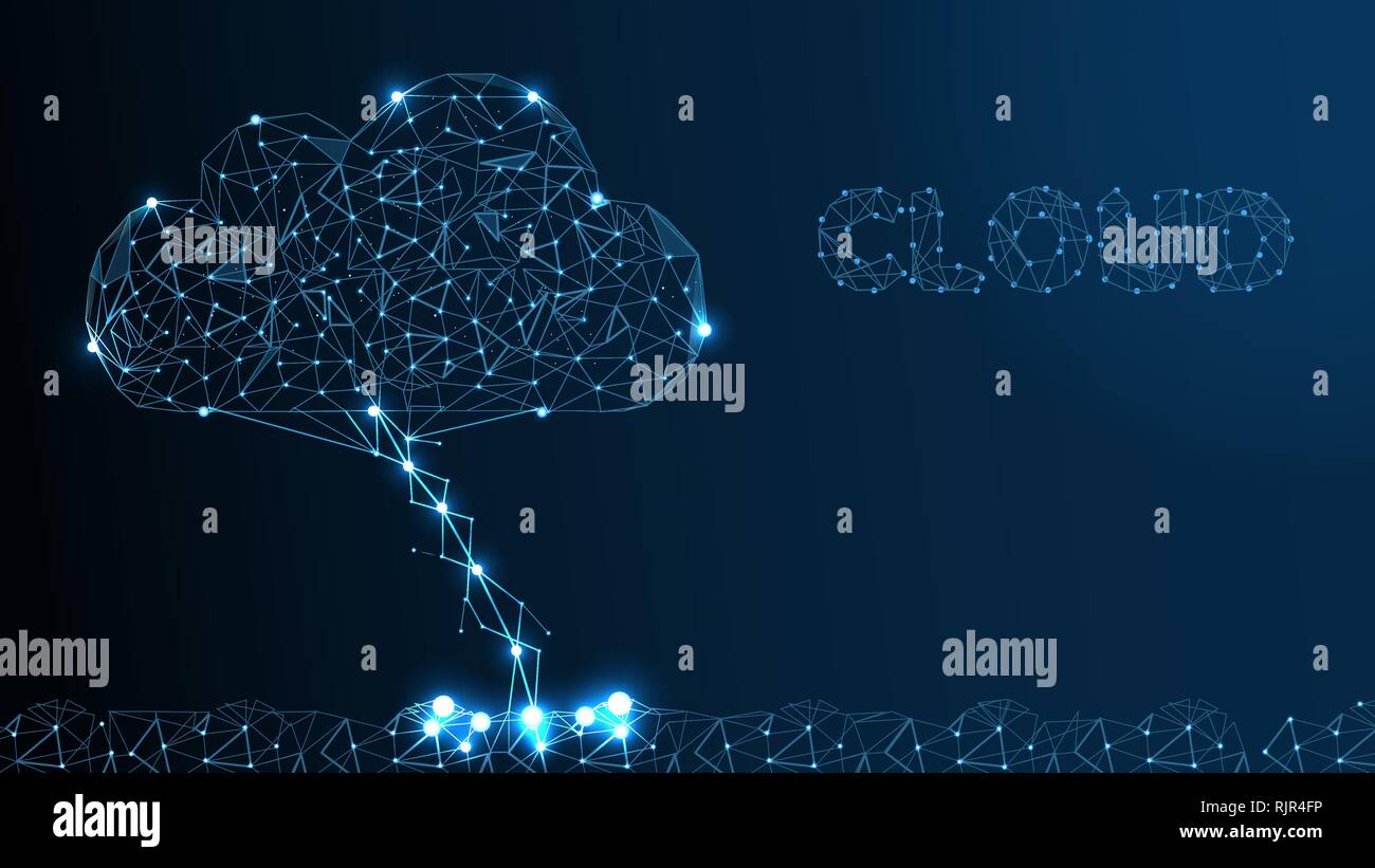 Cloud Technology. Cloud Computing, Big Data or Cloud Computing Concept. Abstract Digital ...