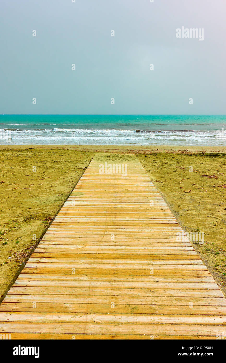 Beautiful view beach wooden path hi-res stock photography and images ...