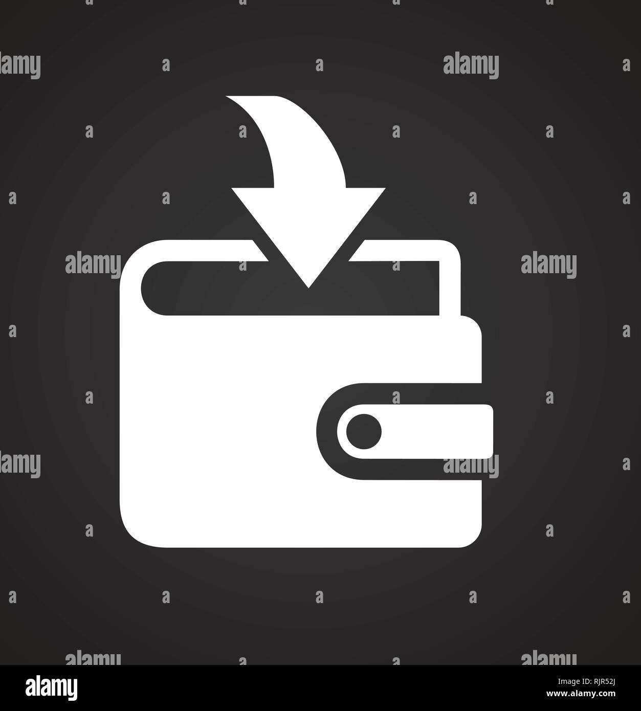Wallet icons on black background for graphic and web design, Modern ...
