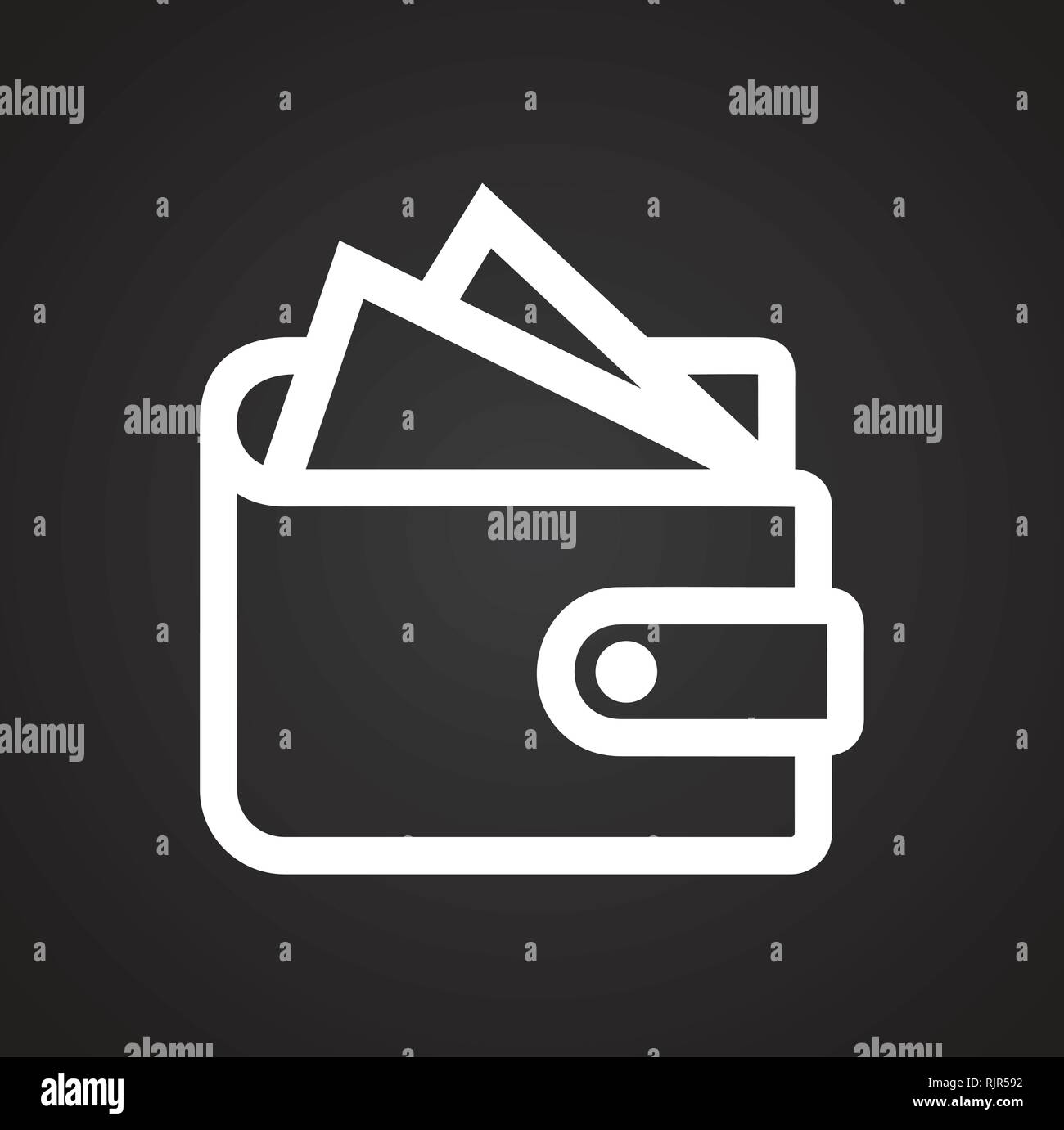 Wallet icons on black background for graphic and web design, Modern ...