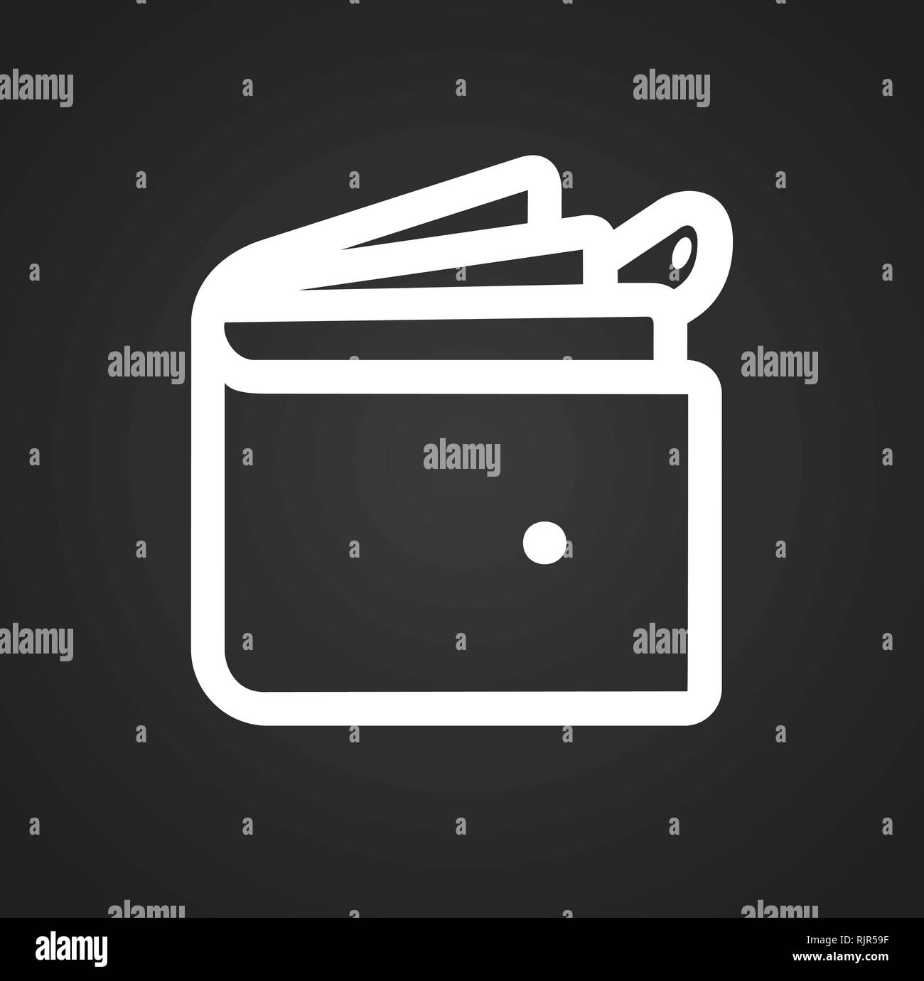 Wallet icons on black background for graphic and web design, Modern ...
