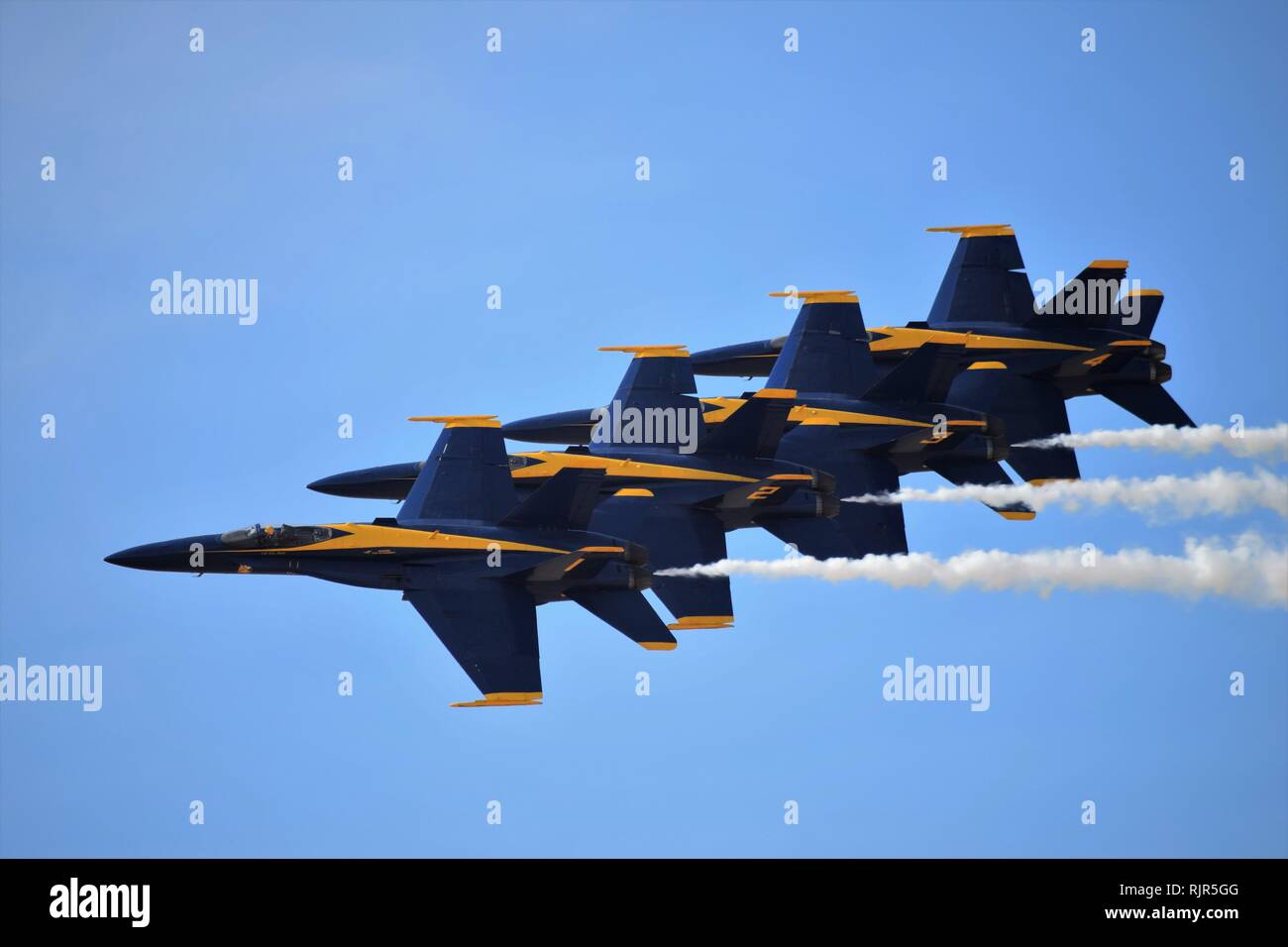The US Navy demonstration team Blue Angels fly the F/A-18 Hornets in ...