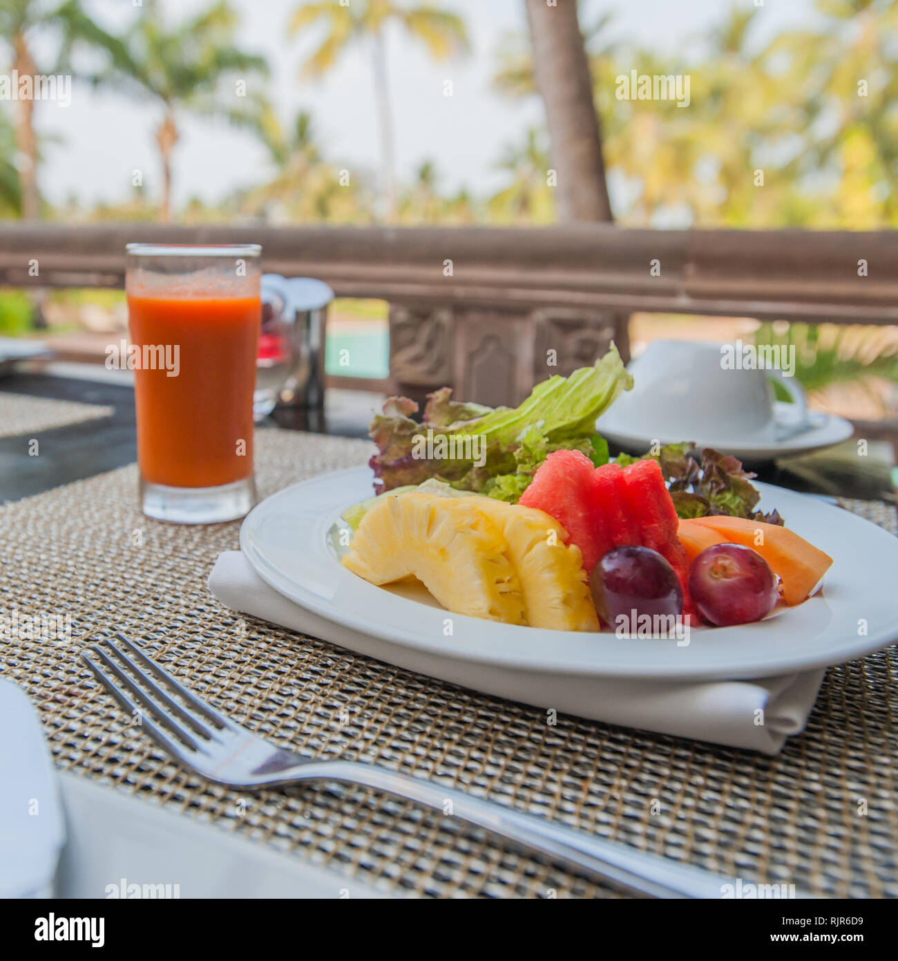 healthy tropical breakfast Stock Photo - Alamy